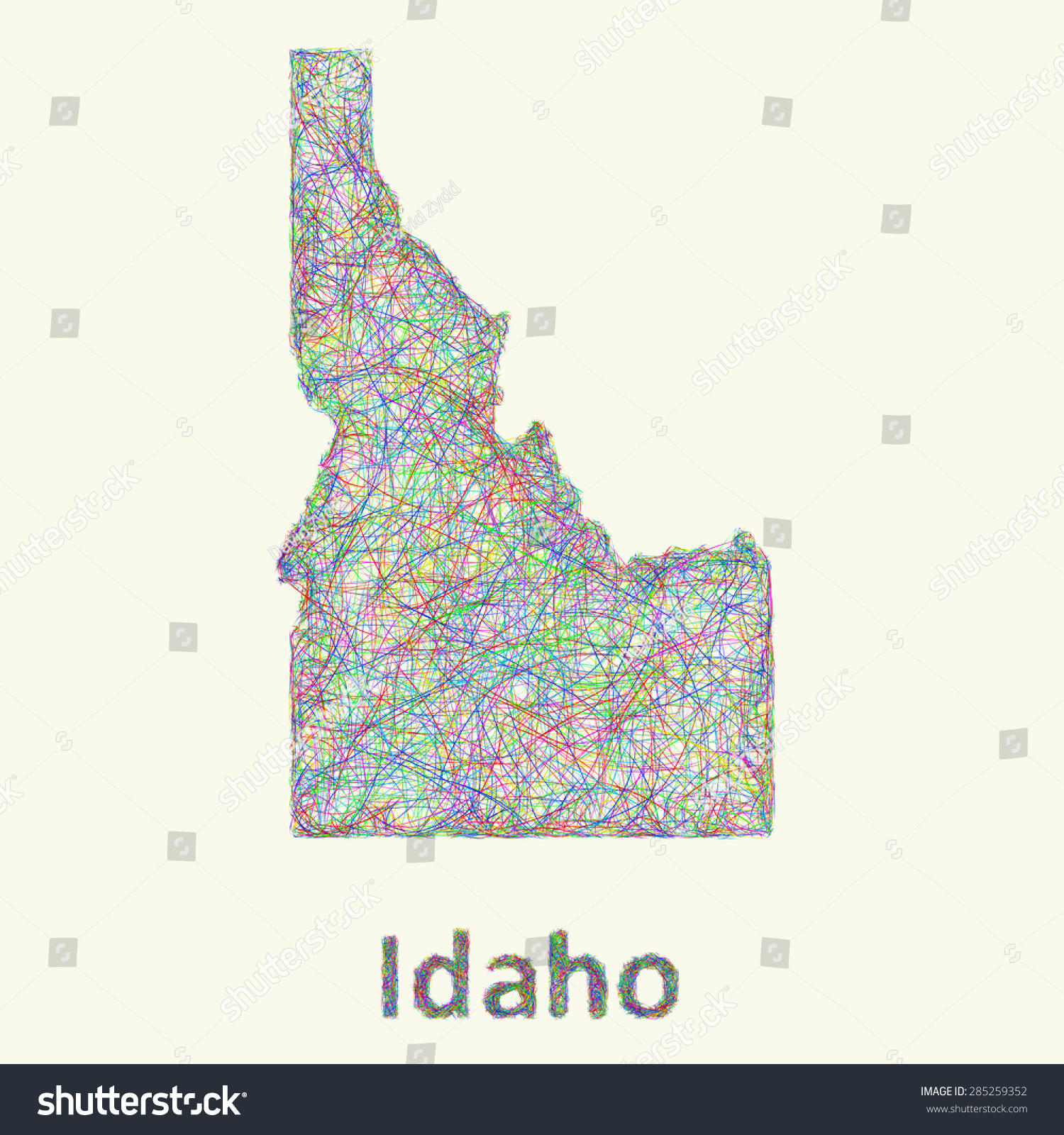 Idaho Line Art Map Stock Vector (Royalty Free) 285259352