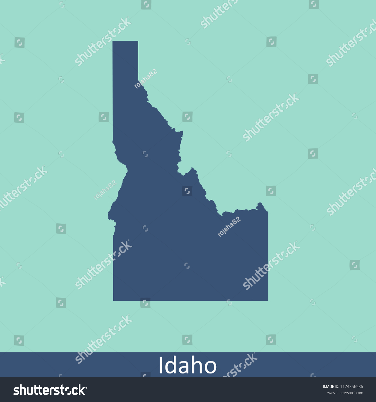 Idaho Map Vector: vector de stock (libre de regalías) 1174356586 ...
