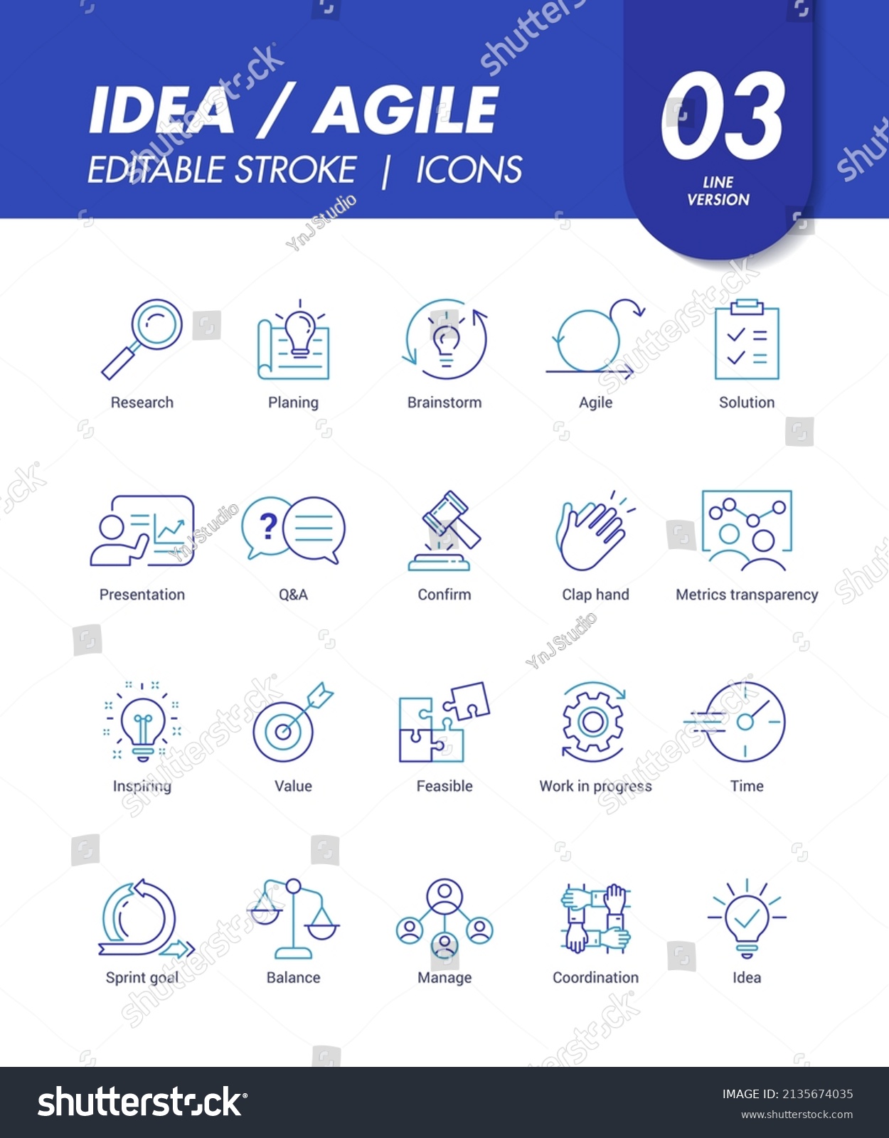 Idea Agile Working Method Editable Line Stock Vector (Royalty Free ...