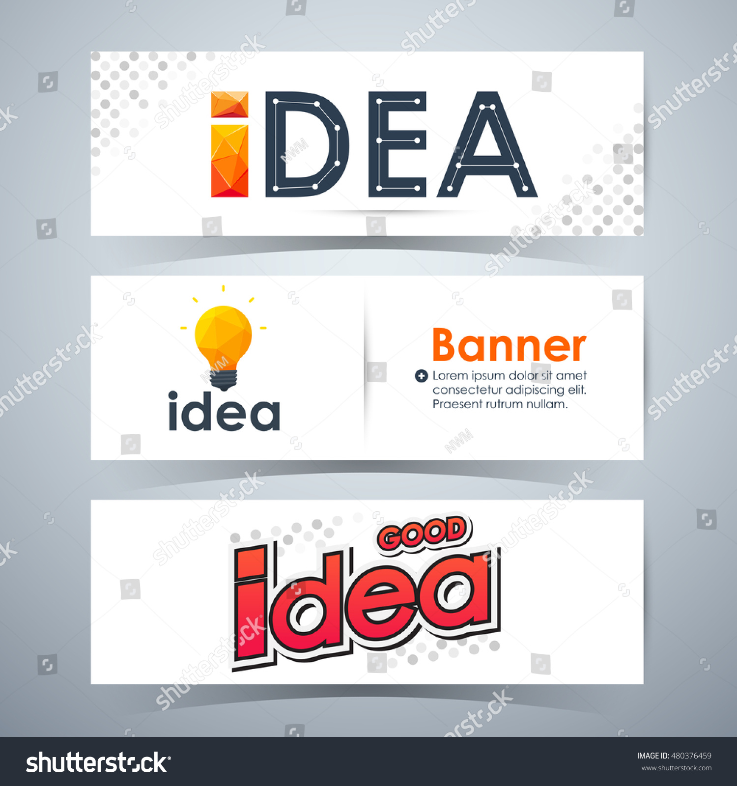 Idea Banners Template Layout Website Vector Stock Vector (Royalty Free ...
