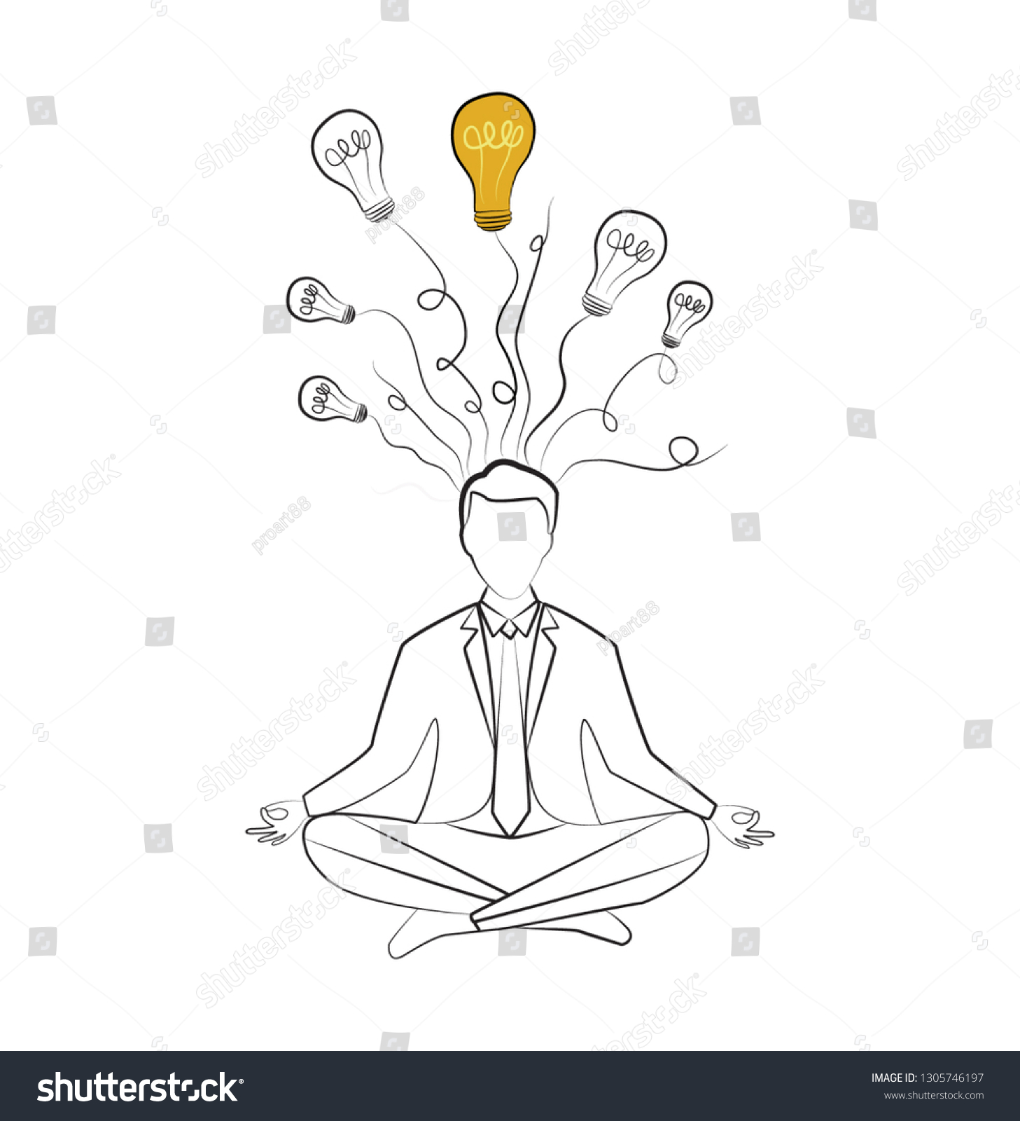 Idea Bulb Man Stock Vector (Royalty Free) 1305746197