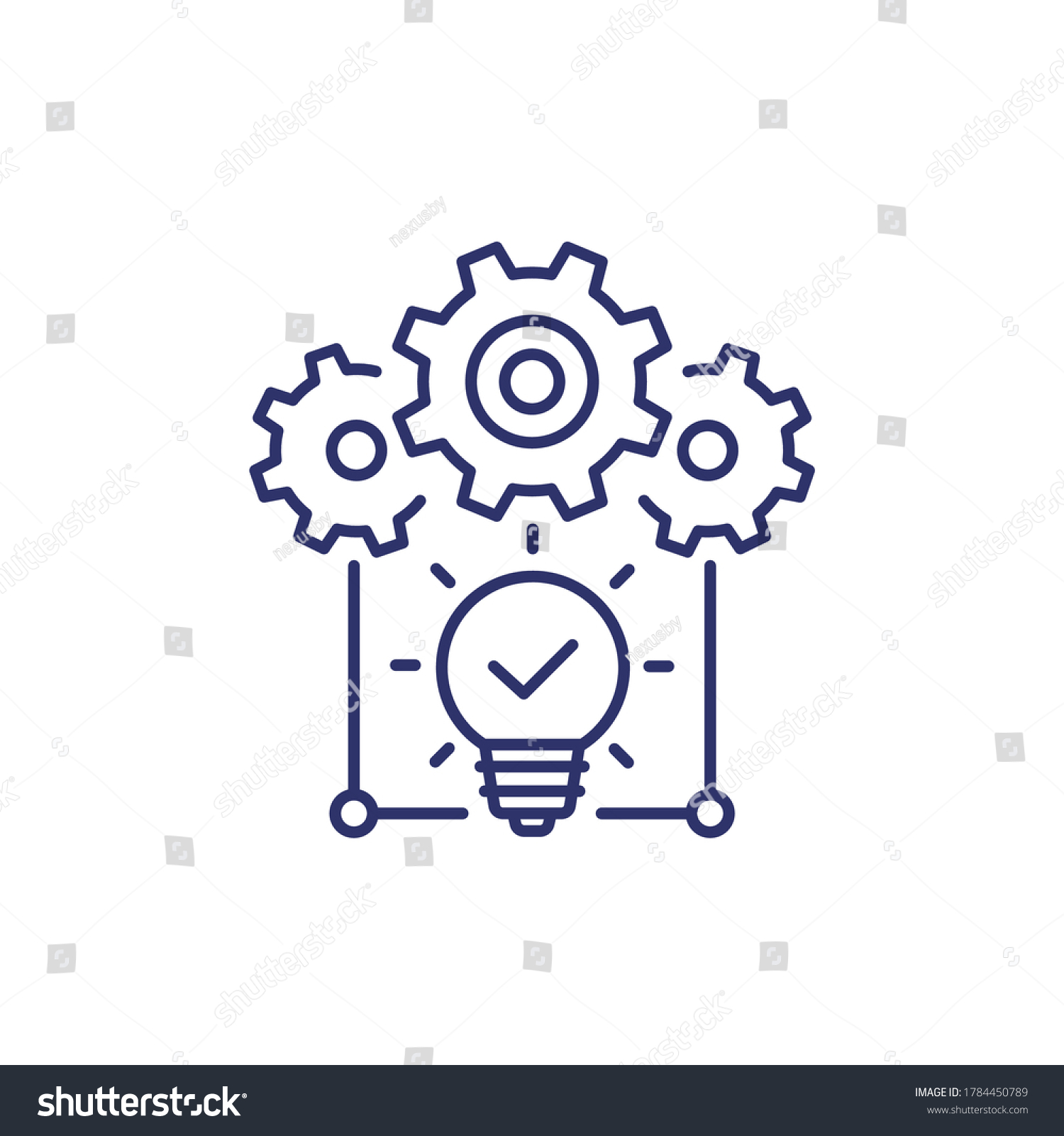 Idea Execution Line Icon On White Stock Vector (Royalty Free) 1784450789