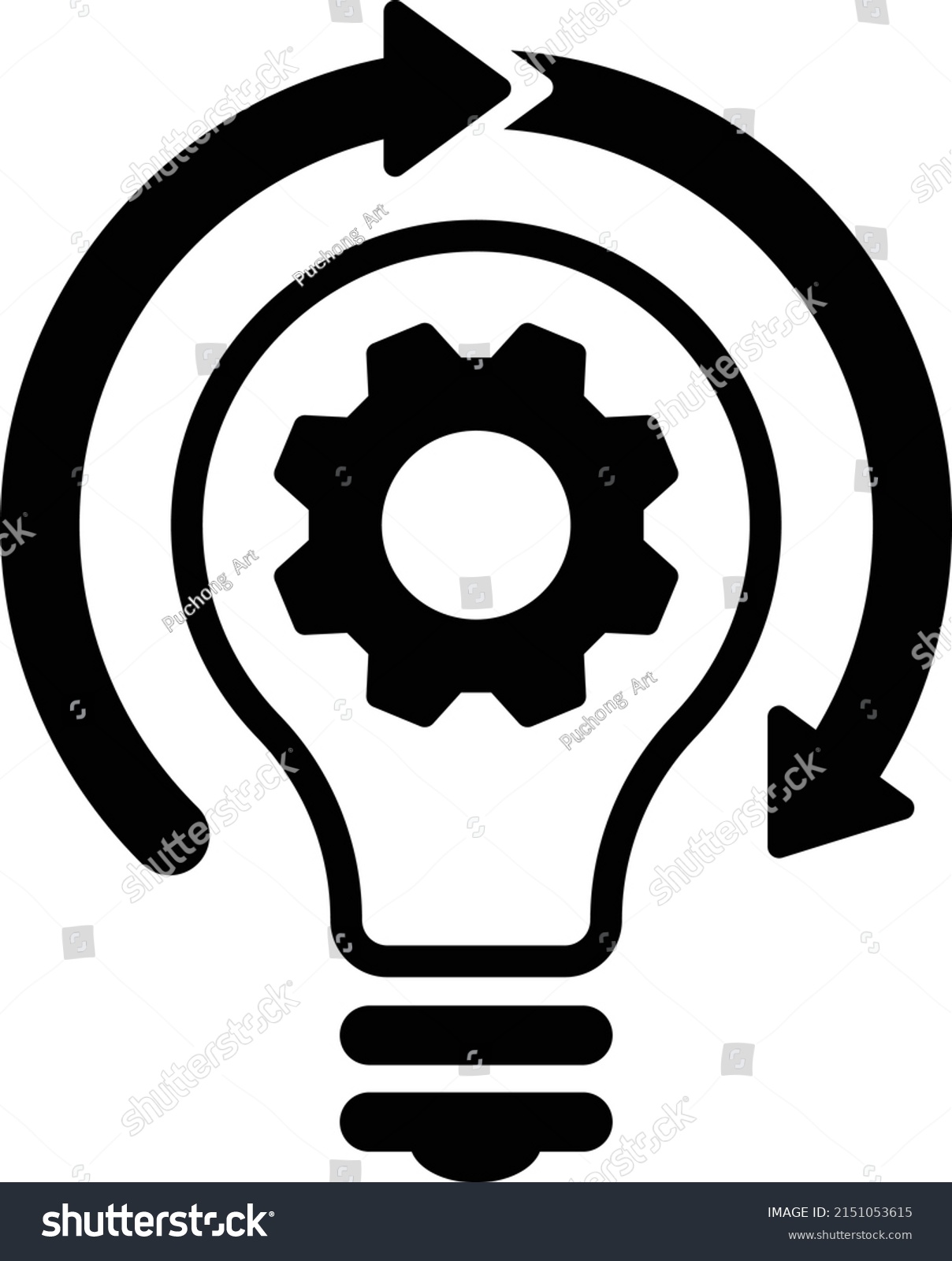 Idea Generation Icon Light Bulb Symbol Stock Vector (Royalty Free ...