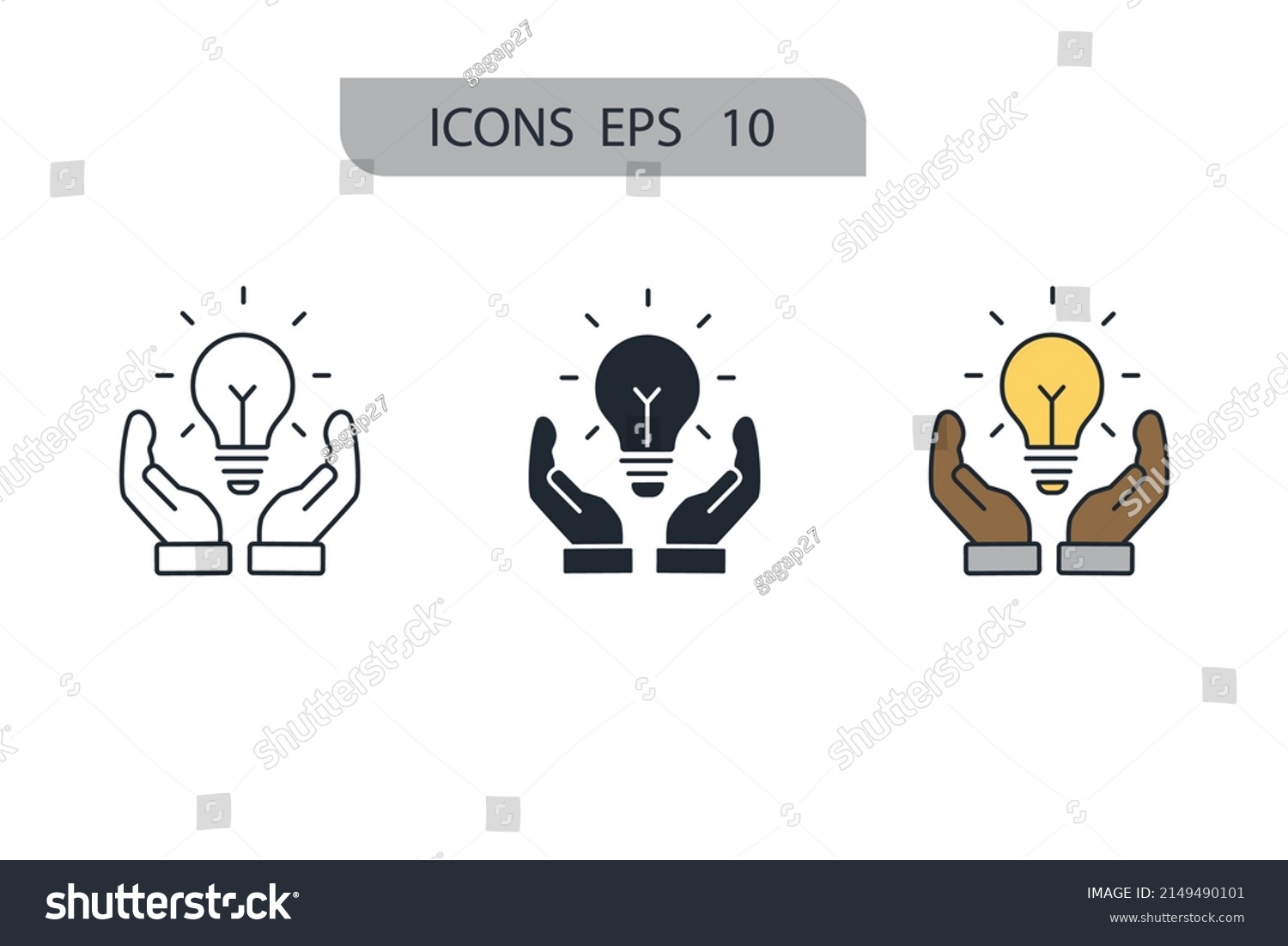 Idea Generation Icons Symbol Vector Elements Stock Vector (Royalty Free ...