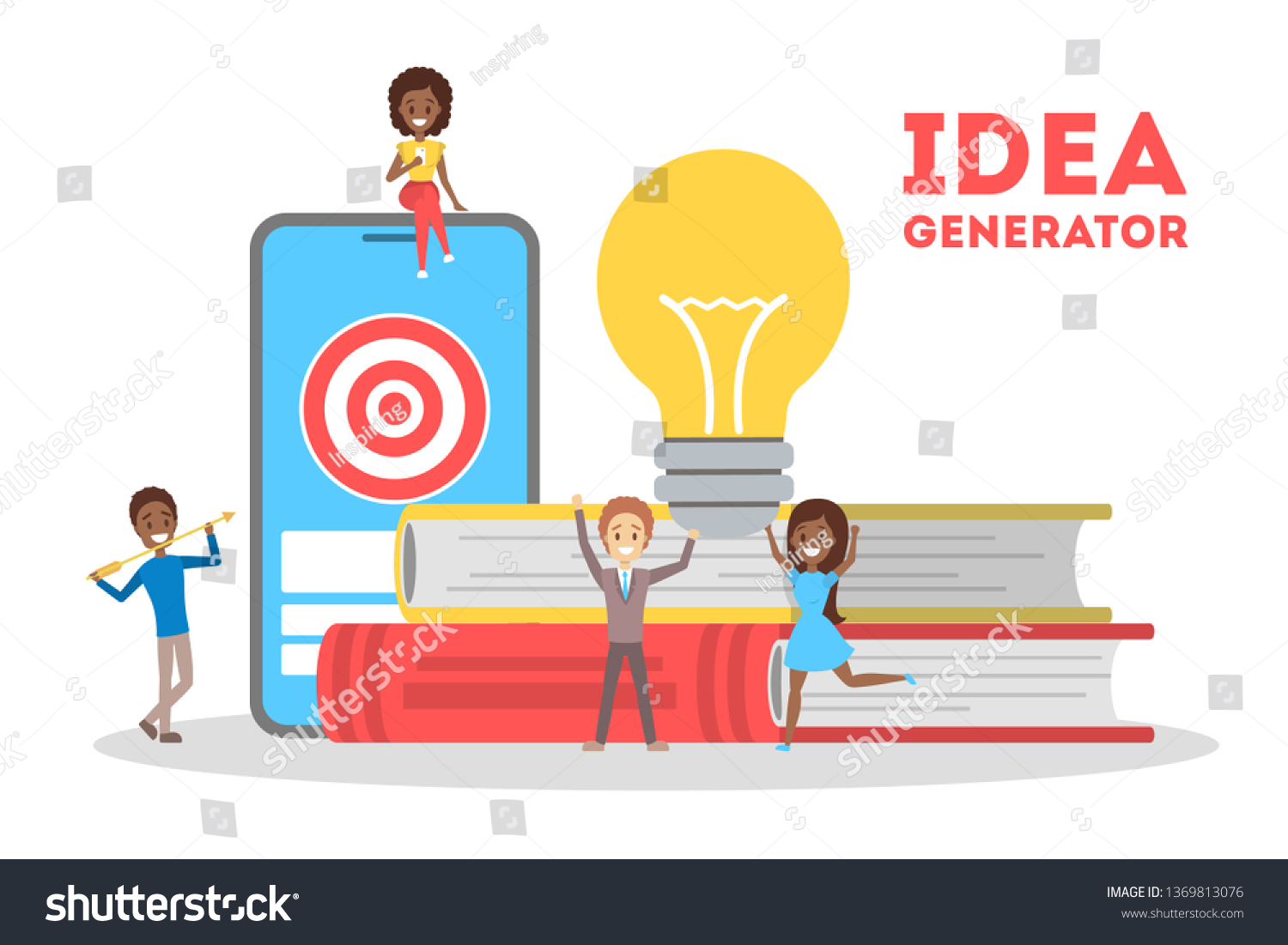 Idea Generator Concept Creative Thinking Process Stock Vector (Royalty ...