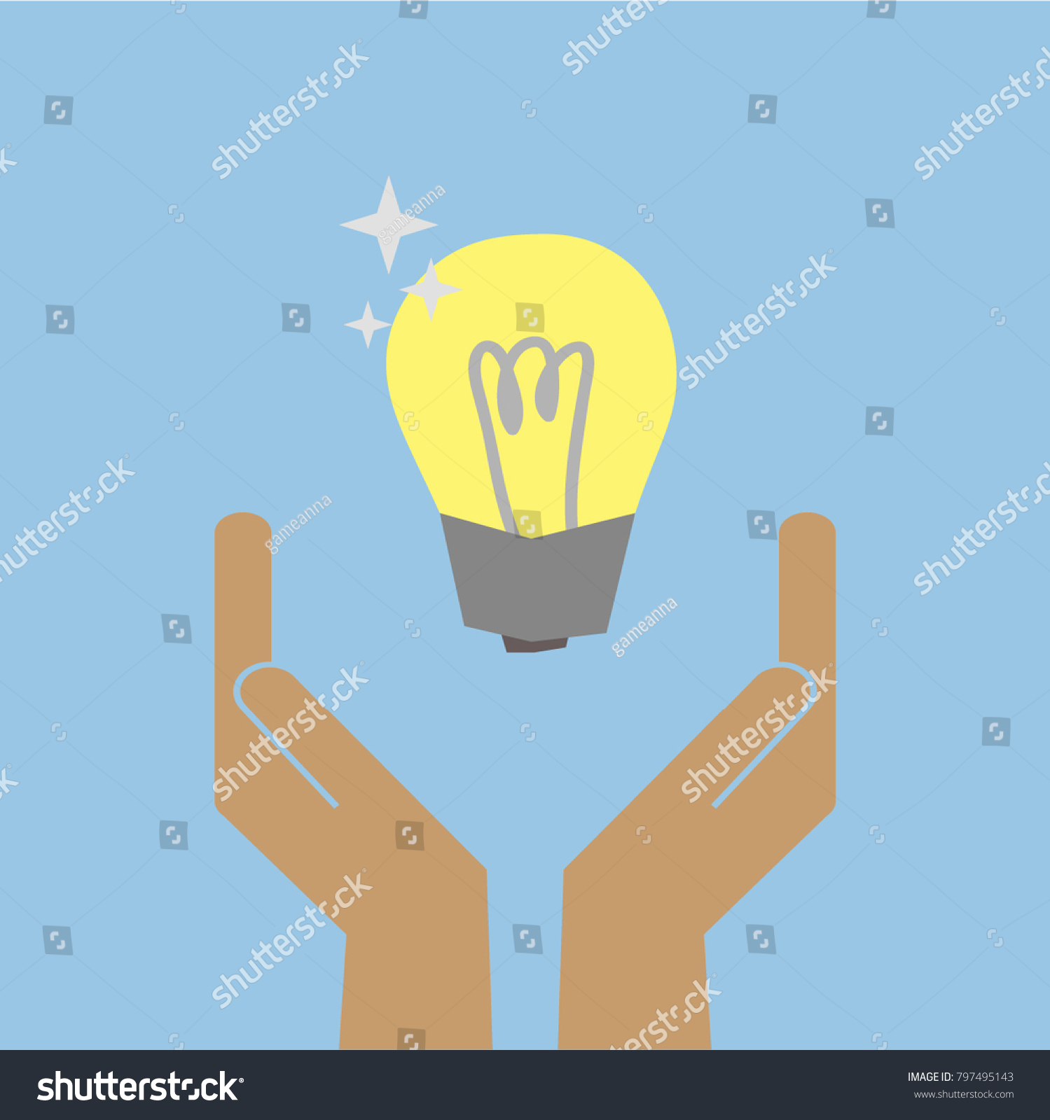 Idea Hand Stock Vector (Royalty Free) 797495143 | Shutterstock