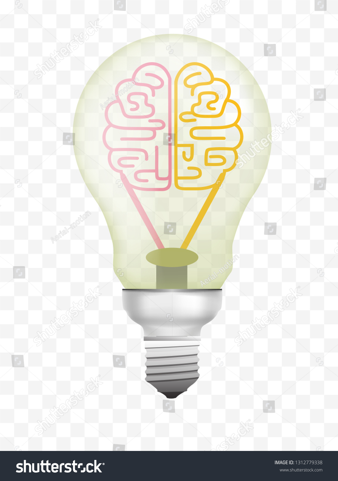 Idea Lamp Brain Thinking Vector Graphics Stock Vector (Royalty Free ...