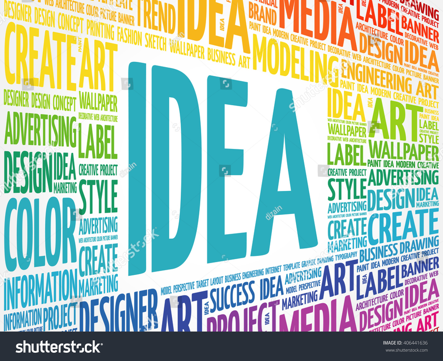 Idea Word Cloud Creative Business Concept Stock Vector (Royalty Free ...
