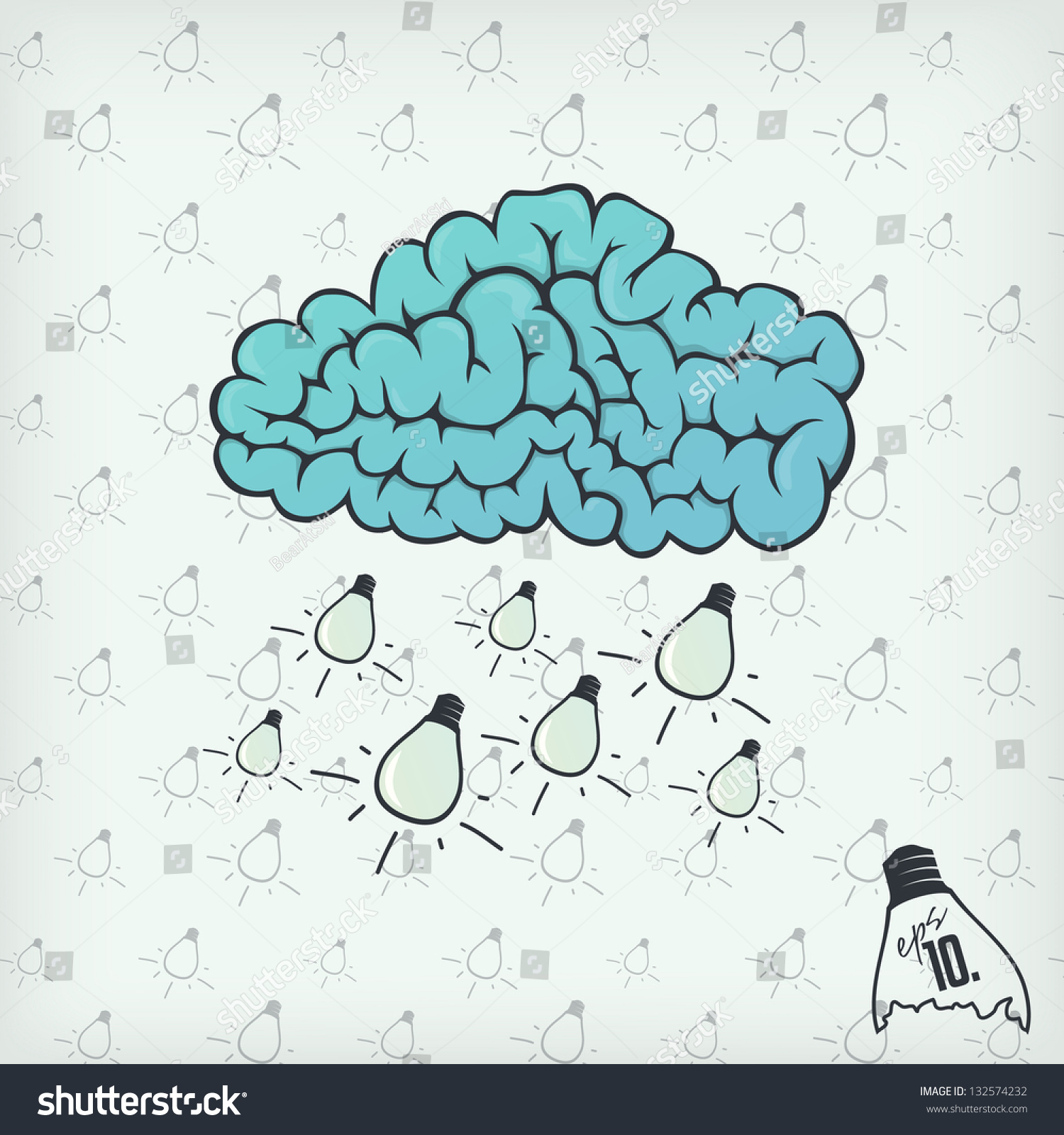 Ideas Falling Brain Cloud Concept Art: เวกเตอร์สต็อก (ปลอดค่าลิขสิทธิ์ ...