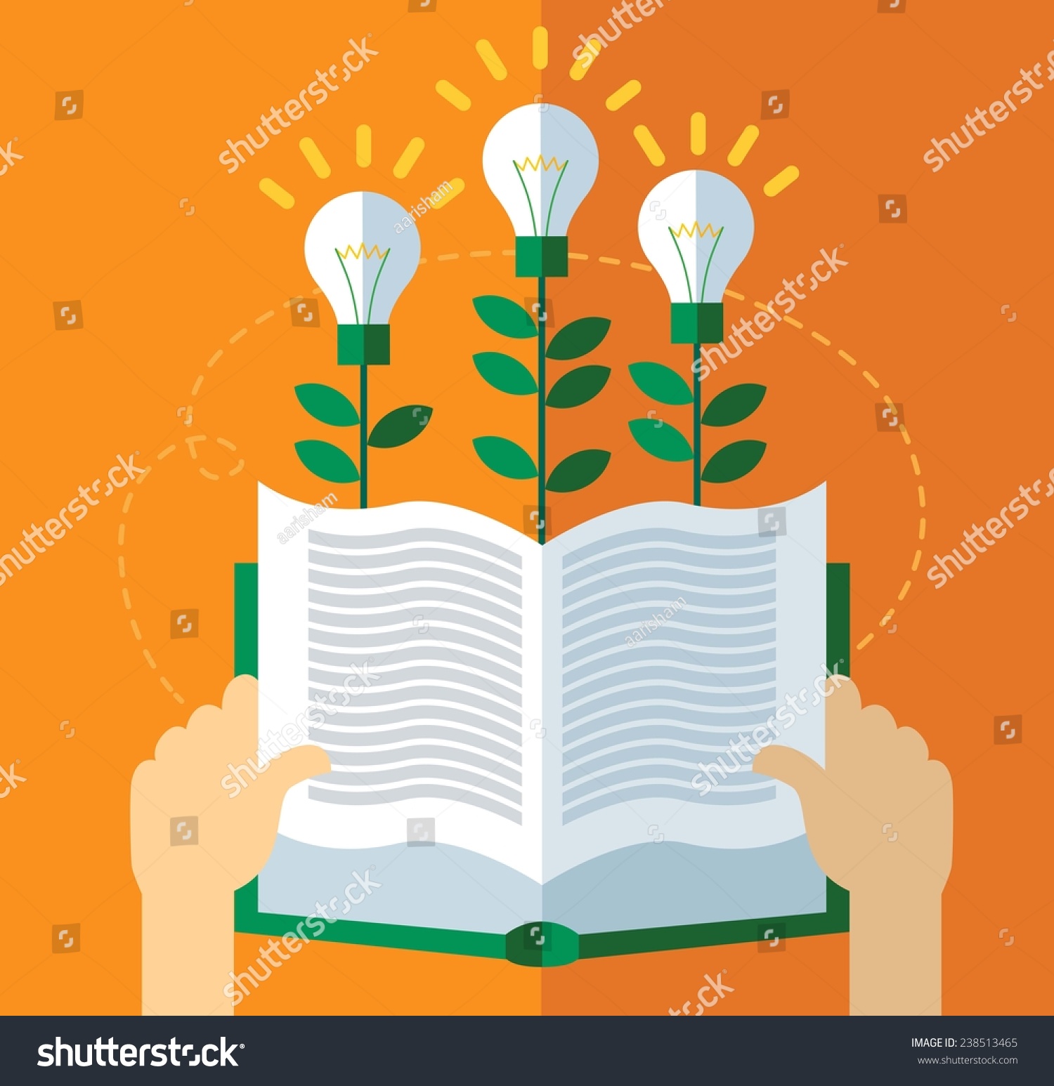 Ideas Growing Book Flat Vector Illustration Stock Vector (Royalty Free ...