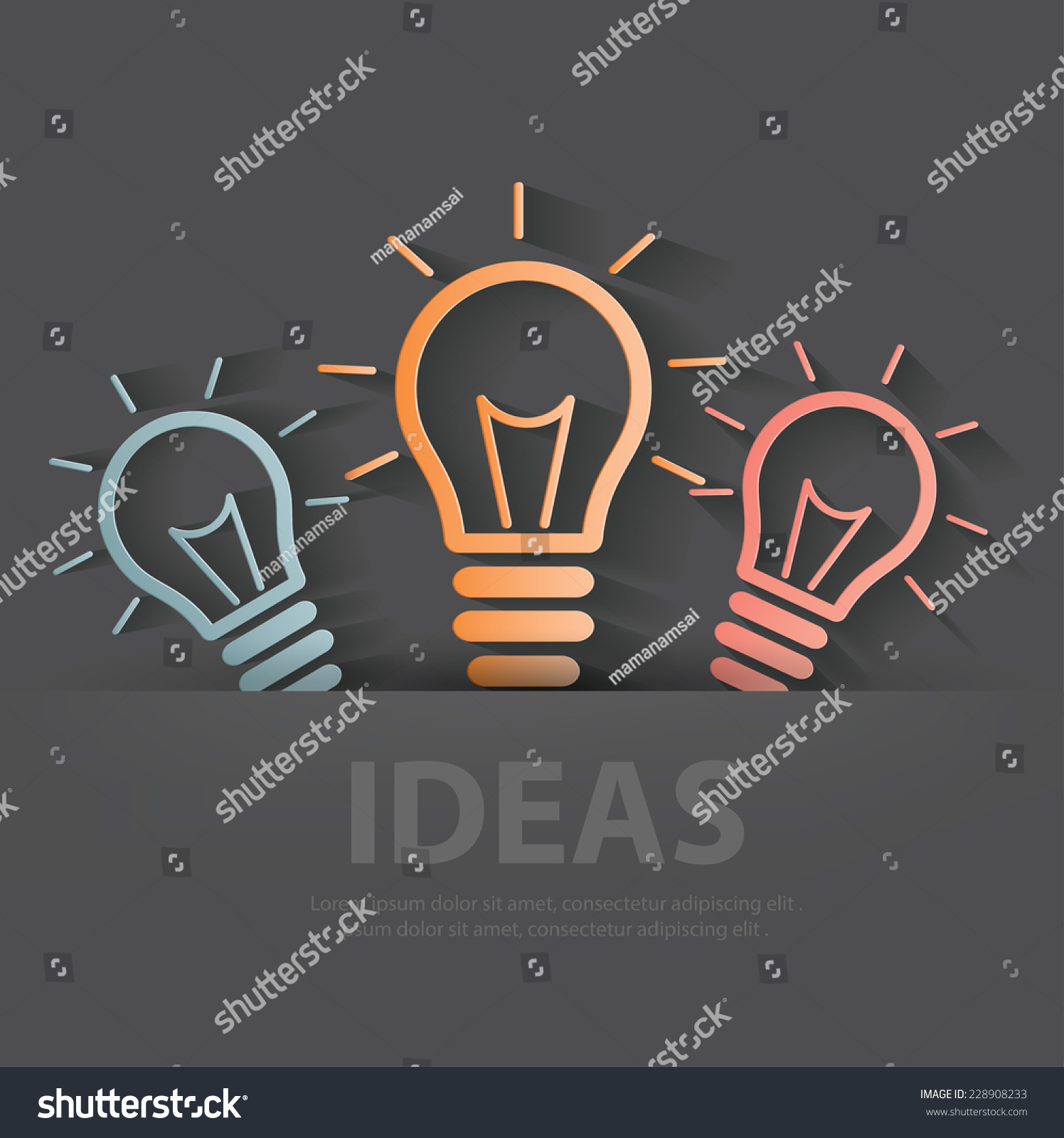 Vektor Stok Ideas Symbolblank Your Textclean Vector (Tanpa Royalti ...