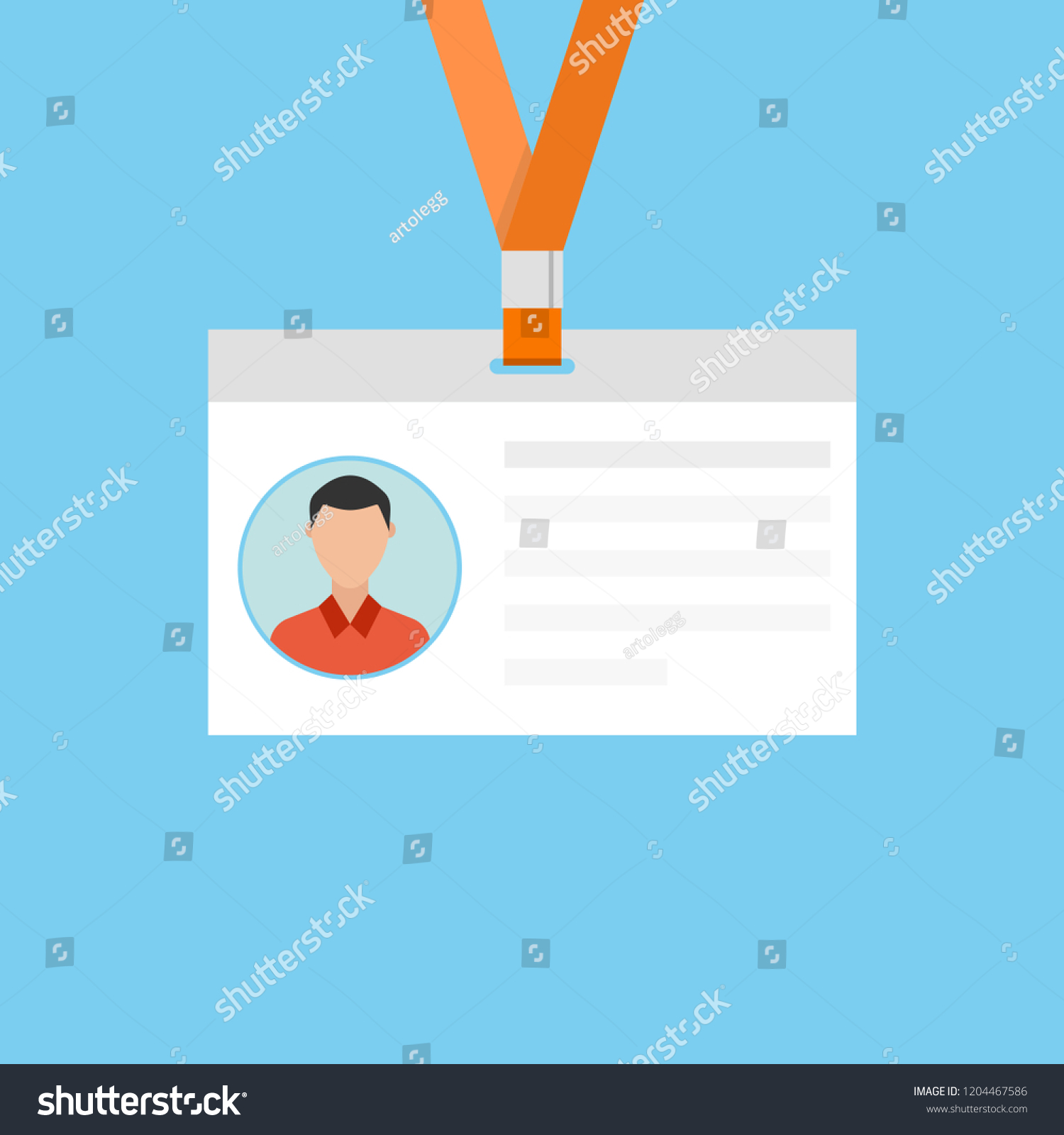 Vektor Stok Identification Card Man Vector Illustration (Tanpa Royalti ...