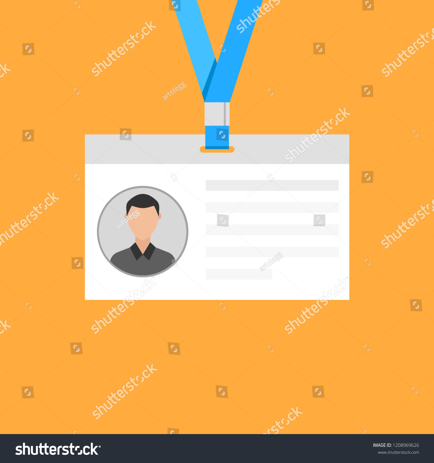 Identification Card Man Vector Illustration: Vector có sẵn (miễn phí ...