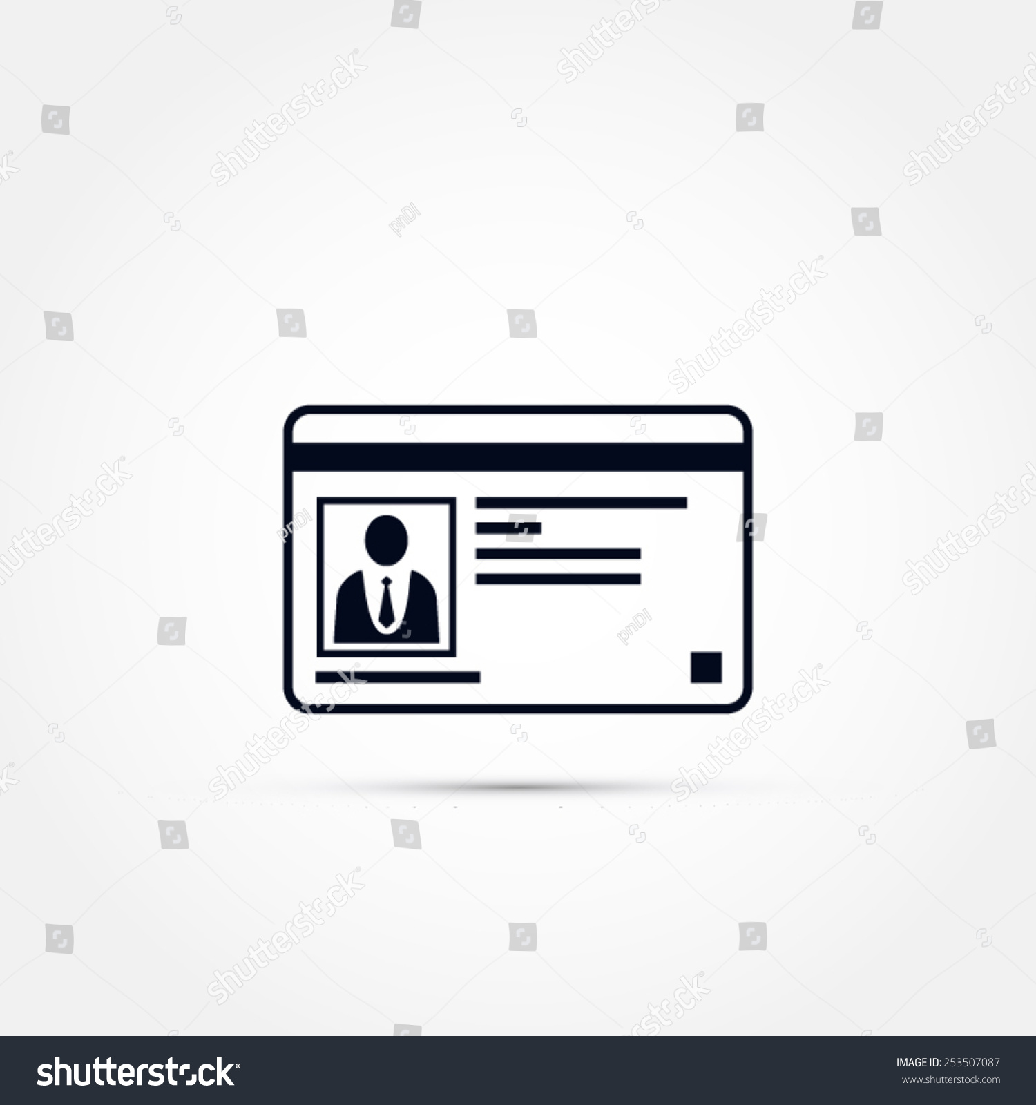 Identification Card Icon Stock Vector 253507087 : Shutterstock
