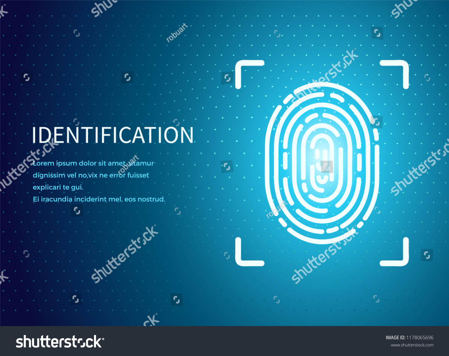 Identification Fingerprint Poster Text Sample Vector: เวกเตอร์สต็อก ...