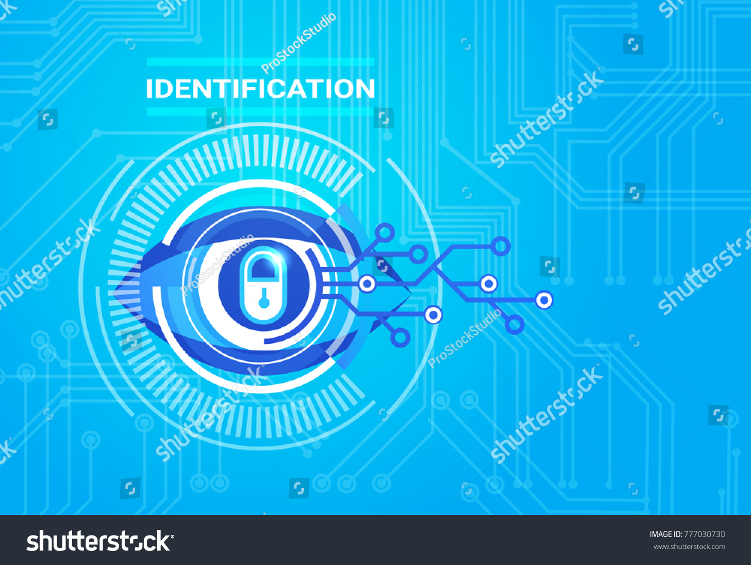 Identification System Retina Scanning Access Technology Stock Vector ...