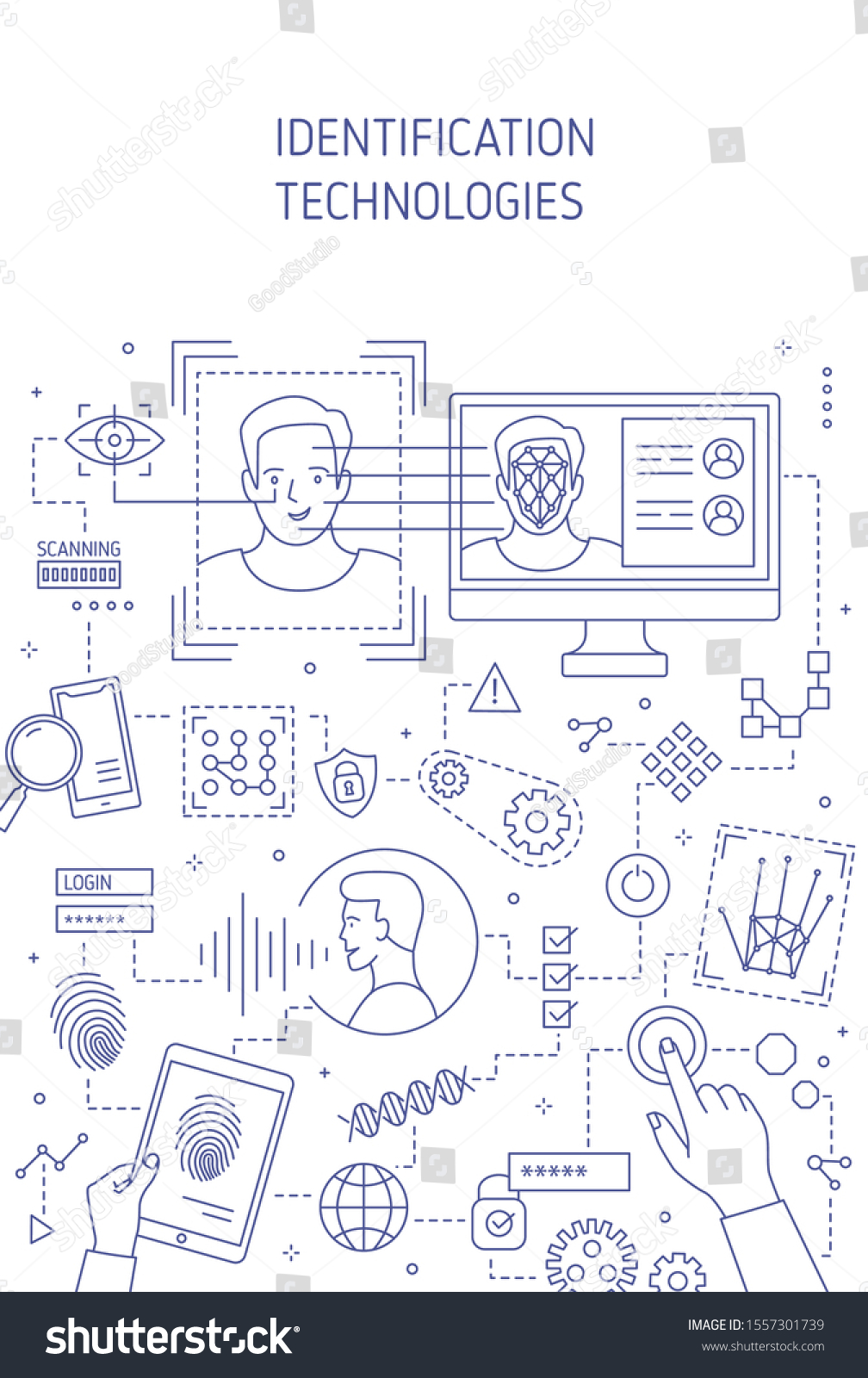 Identification Technologies Vector Banner Template Smart: เวกเตอร์สต็อก ...