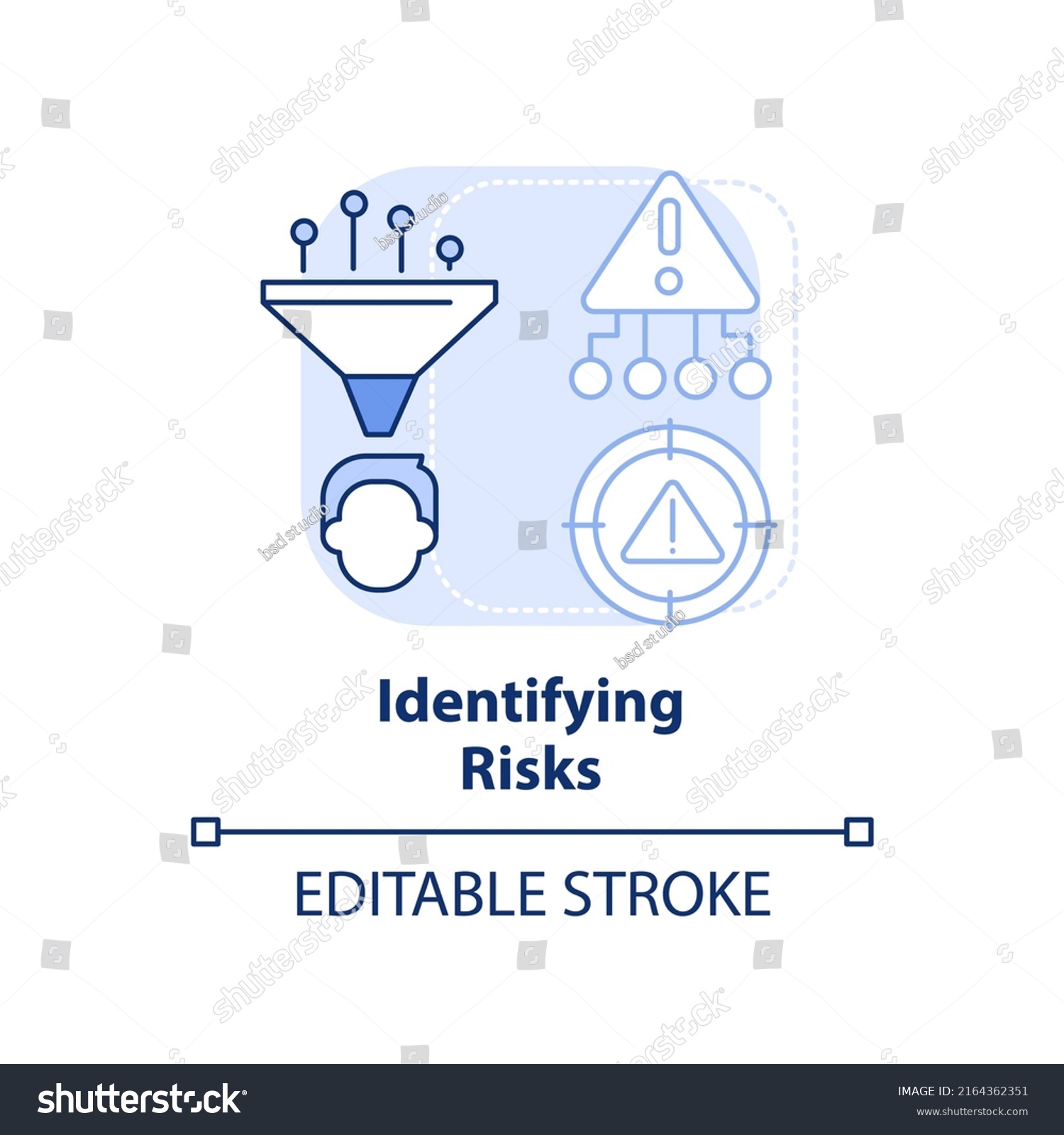 Identifying Risks Light Blue Concept Icon Stock Vector (Royalty Free ...