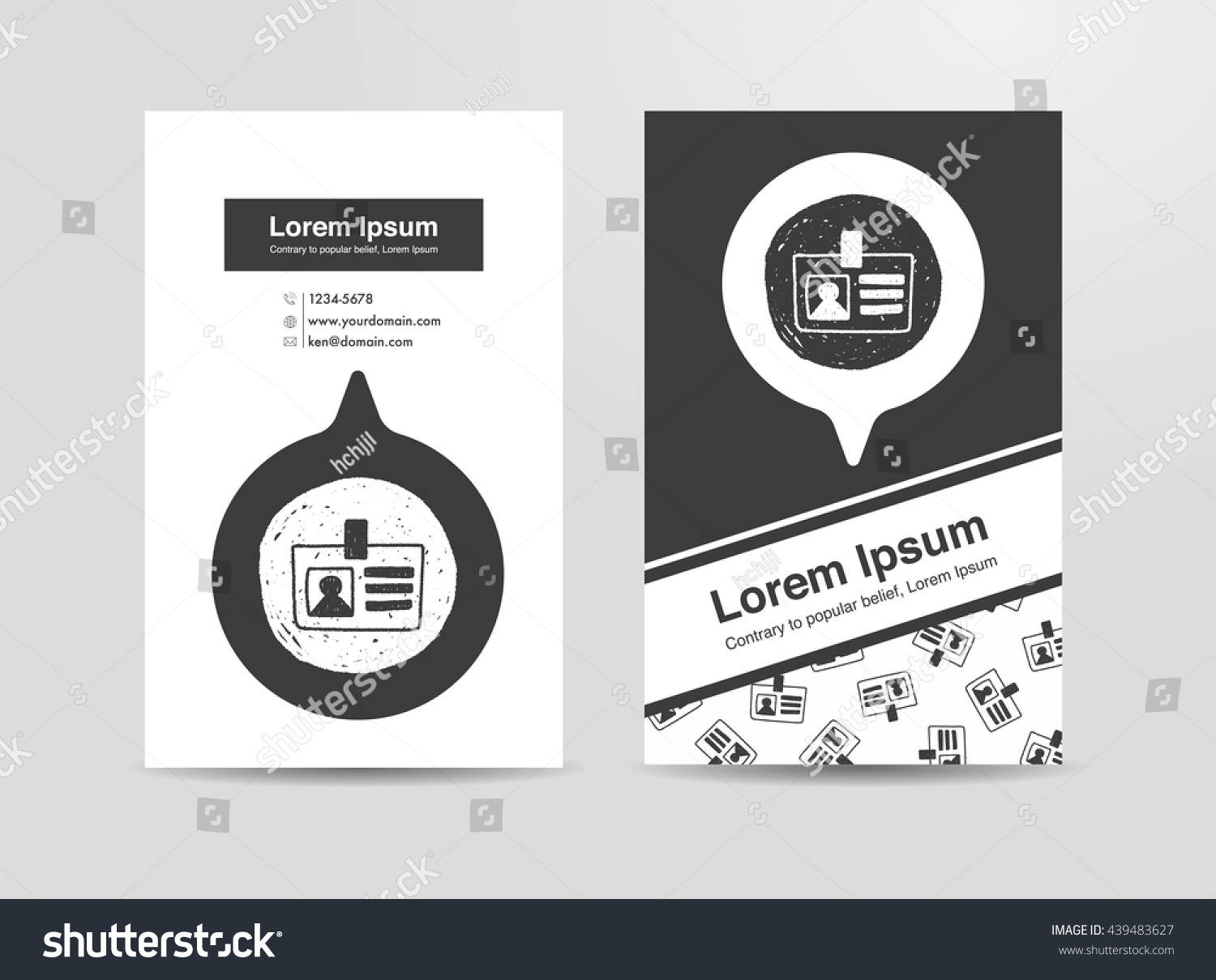 Identity Card Doodle Drawing Stock Vector (Royalty Free) 439483627 ...