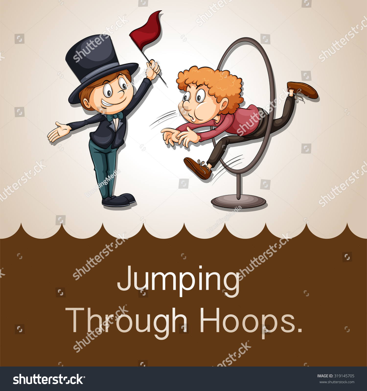 Idiom Jumping Through Hoops Illustration Stock Vector (Royalty Free ...