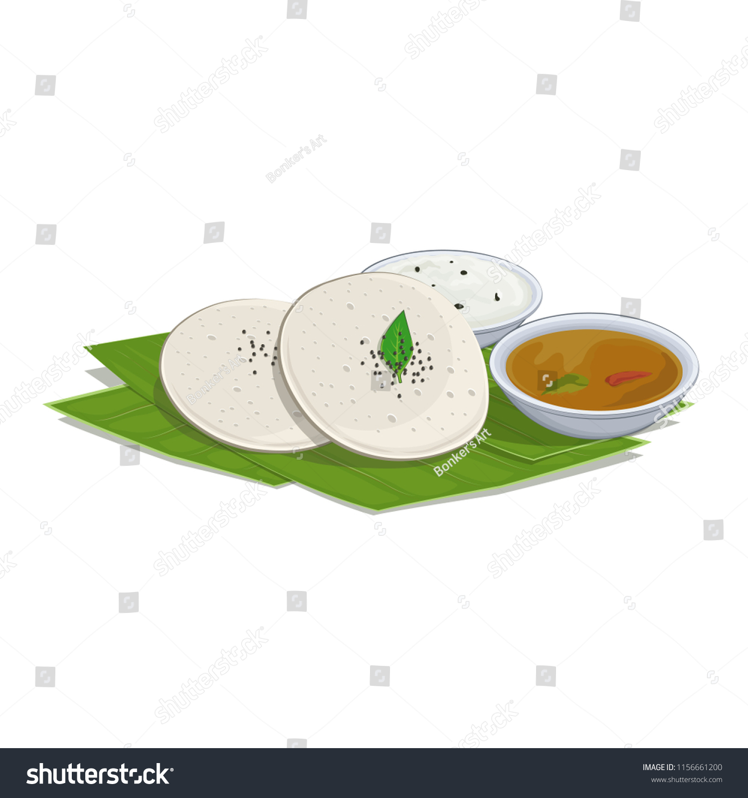 Idli Sambar Vector Illustration Stok Vektör (Telifsiz) 1156661200