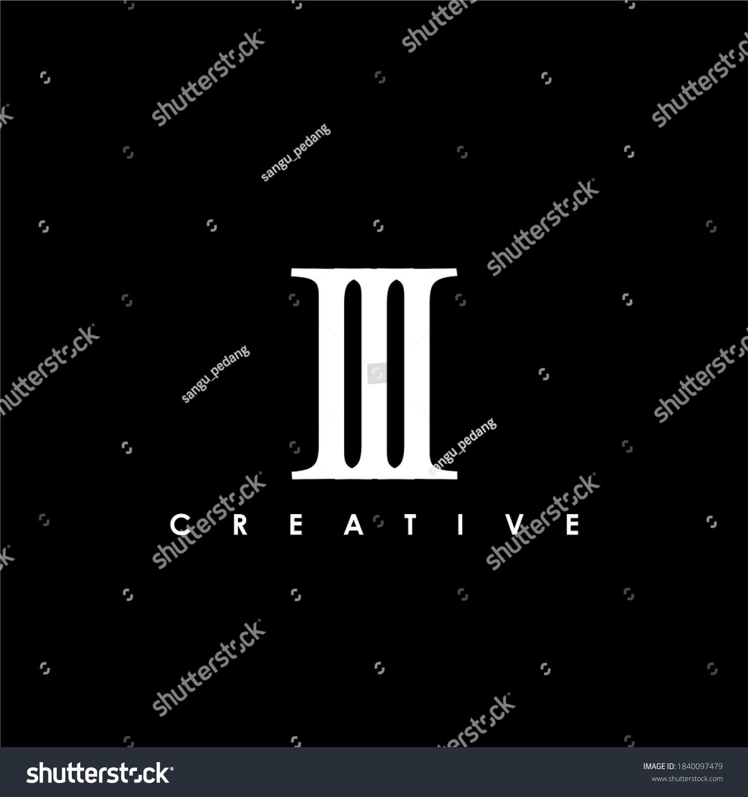 Iii Letter Initial Logo Design Template Stock Vector (Royalty Free ...