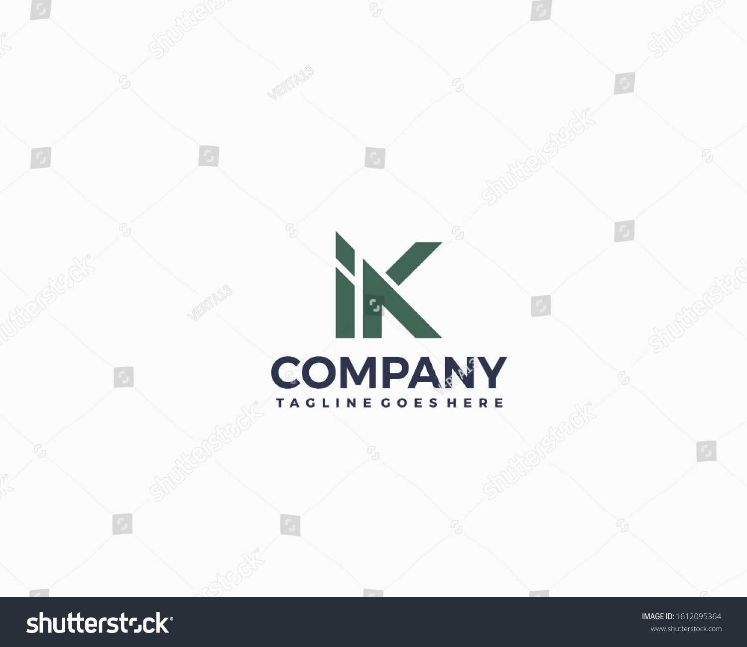 Ik Simple Logo Initial Design Template Stock Vector (Royalty Free ...