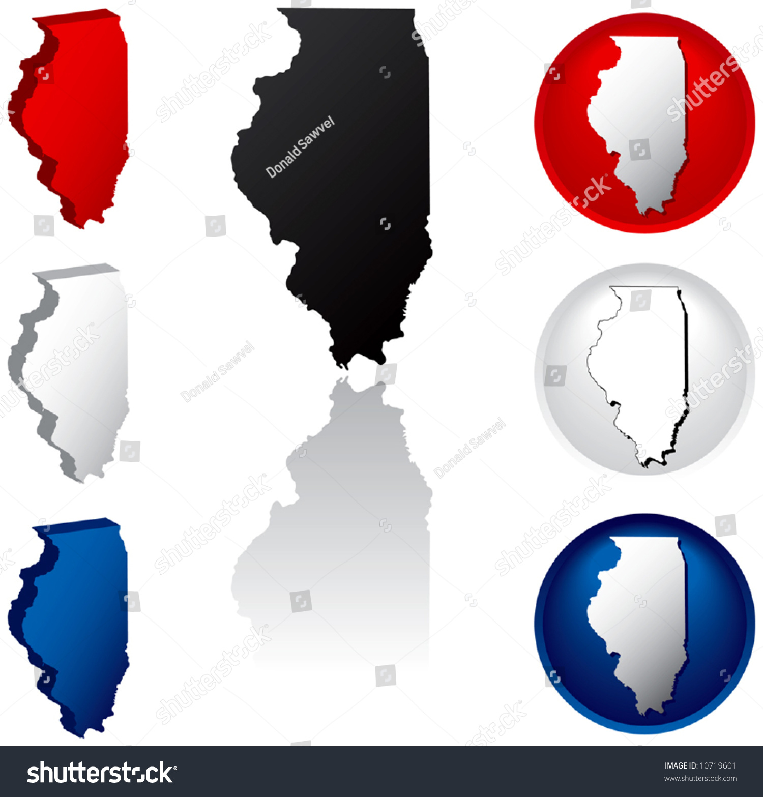 Illinois Icons Stock Vector (Royalty Free) 10719601