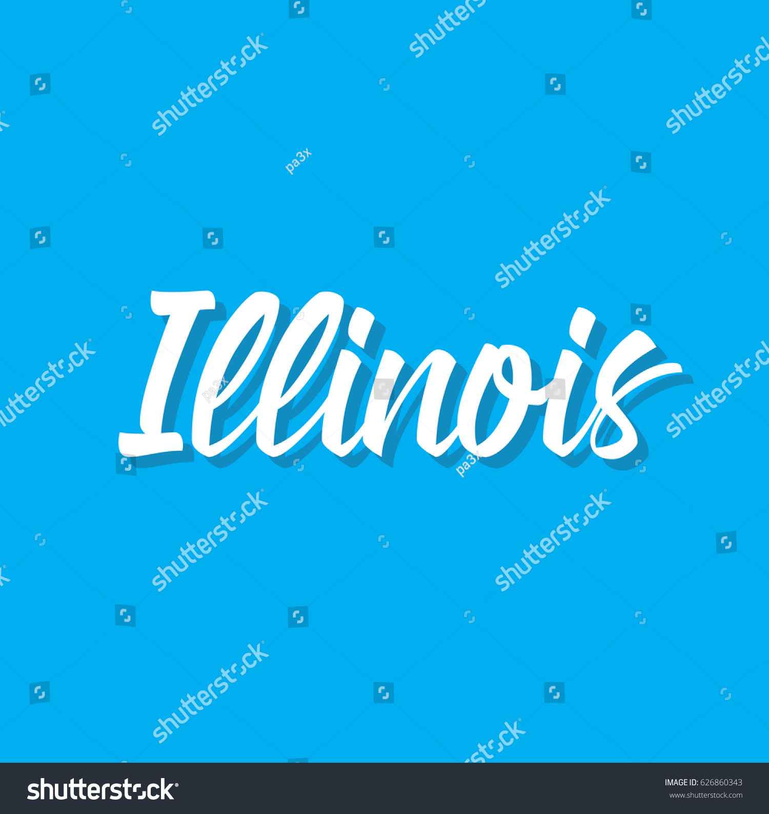 Illinois Text Design Vector Calligraphy Typography Stock Vector ...