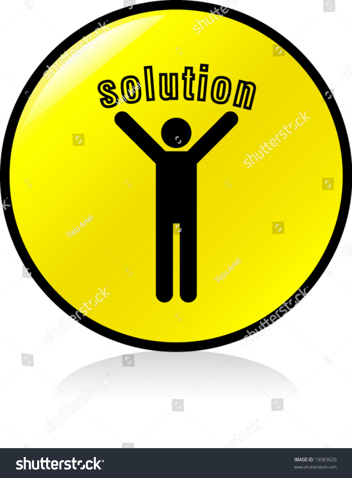 Illuminated Sign Yellow Version Solution Symbol Stock Vector 19583620 ...