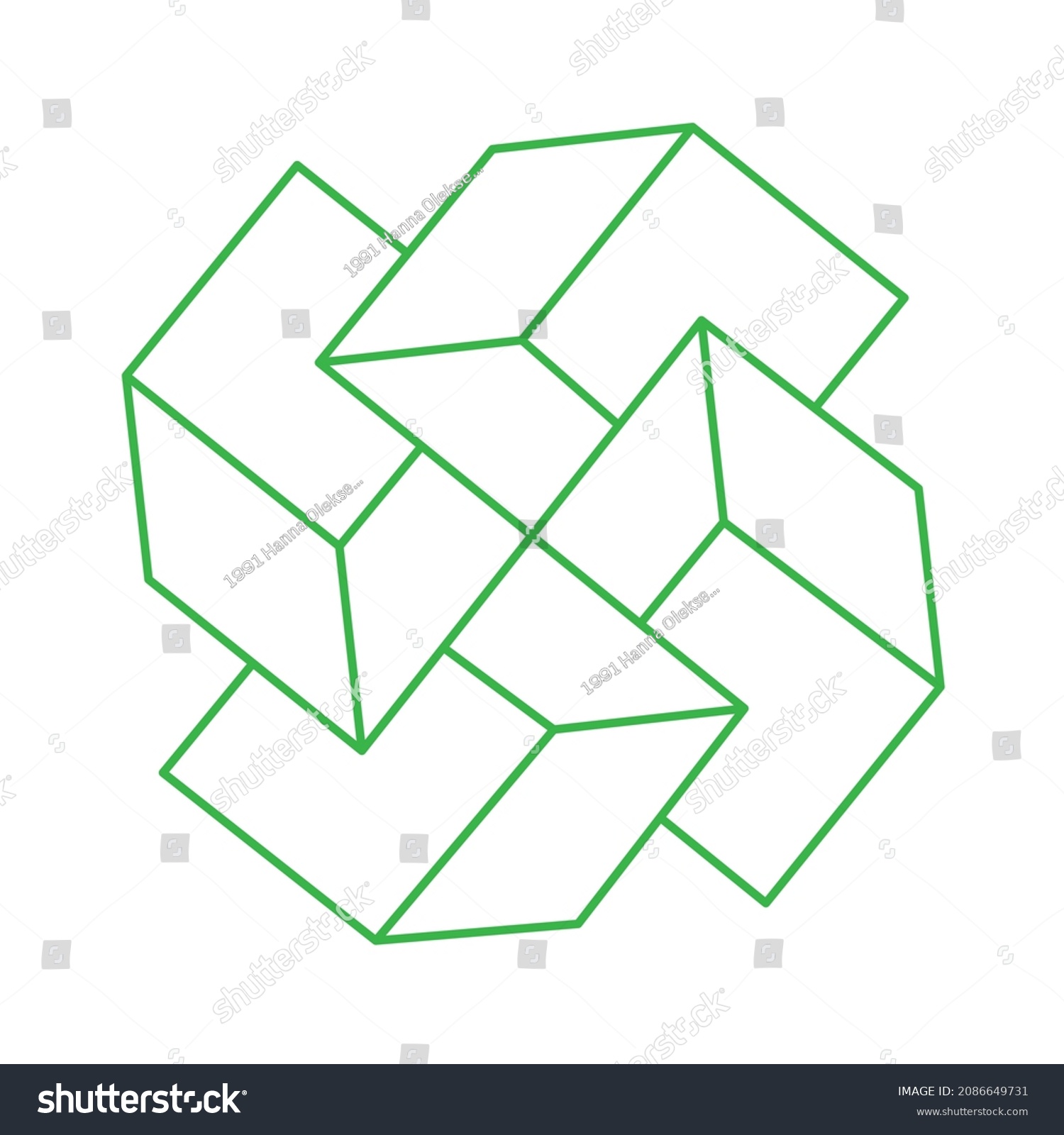 Illusion Shapes 3d Geometry Optical Illusion Stock Vector (Royalty Free ...