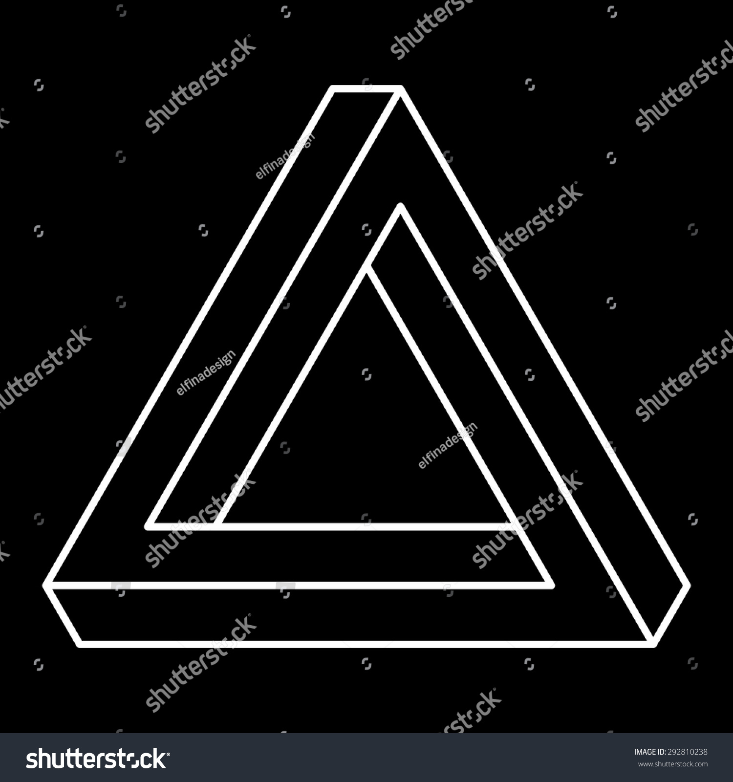 Illusion Triangle Vector Line Drawing Logo Stock Vector (Royalty Free ...