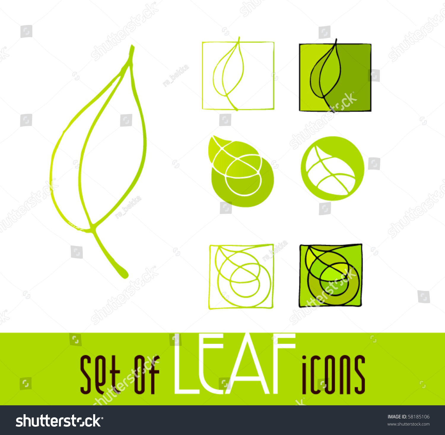 Illustrated Leaf Icons Eps8 Stock Vector (Royalty Free) 58185106