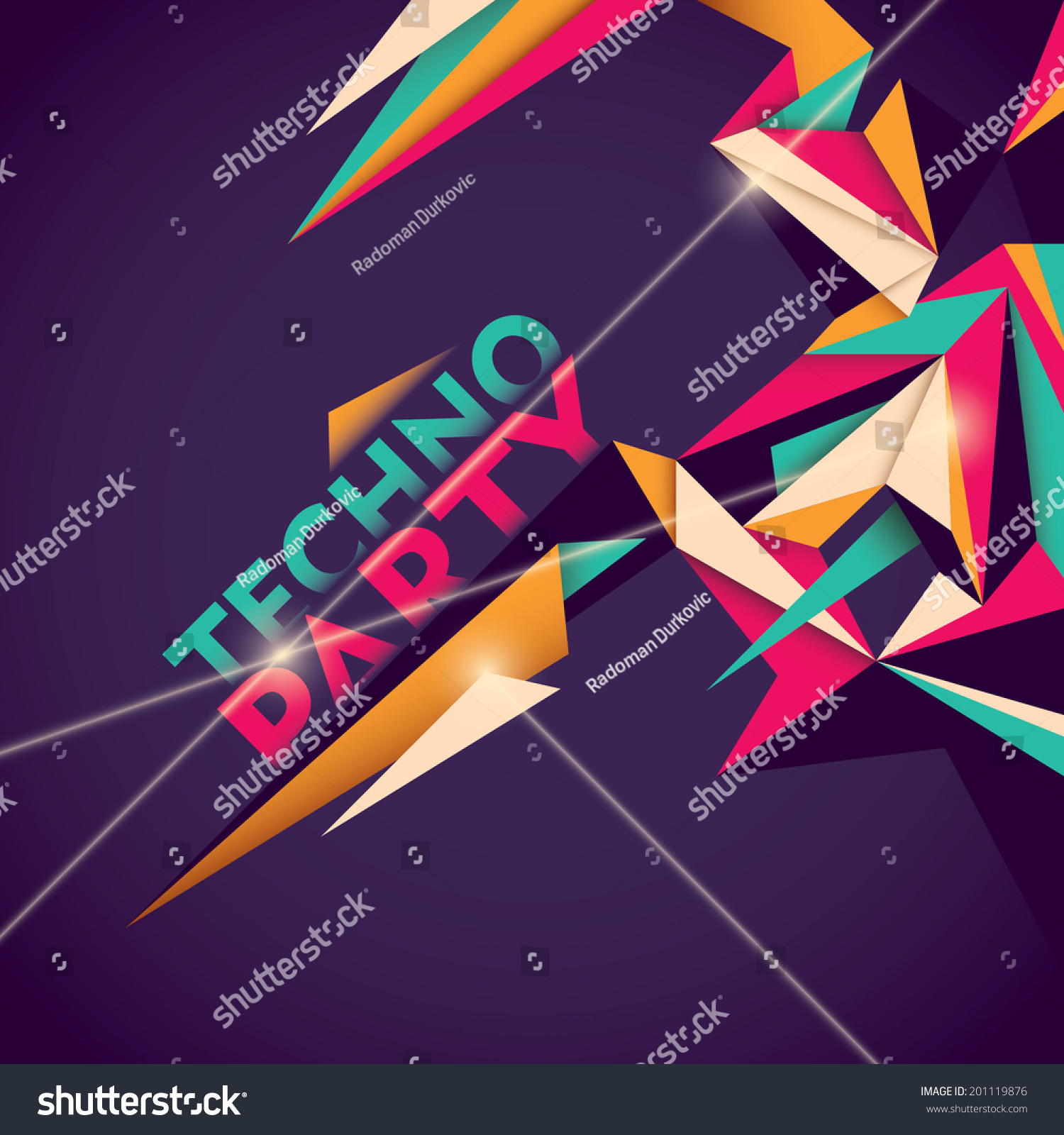Illustrated Techno Party Background Vector Illustration Stock Vector ...