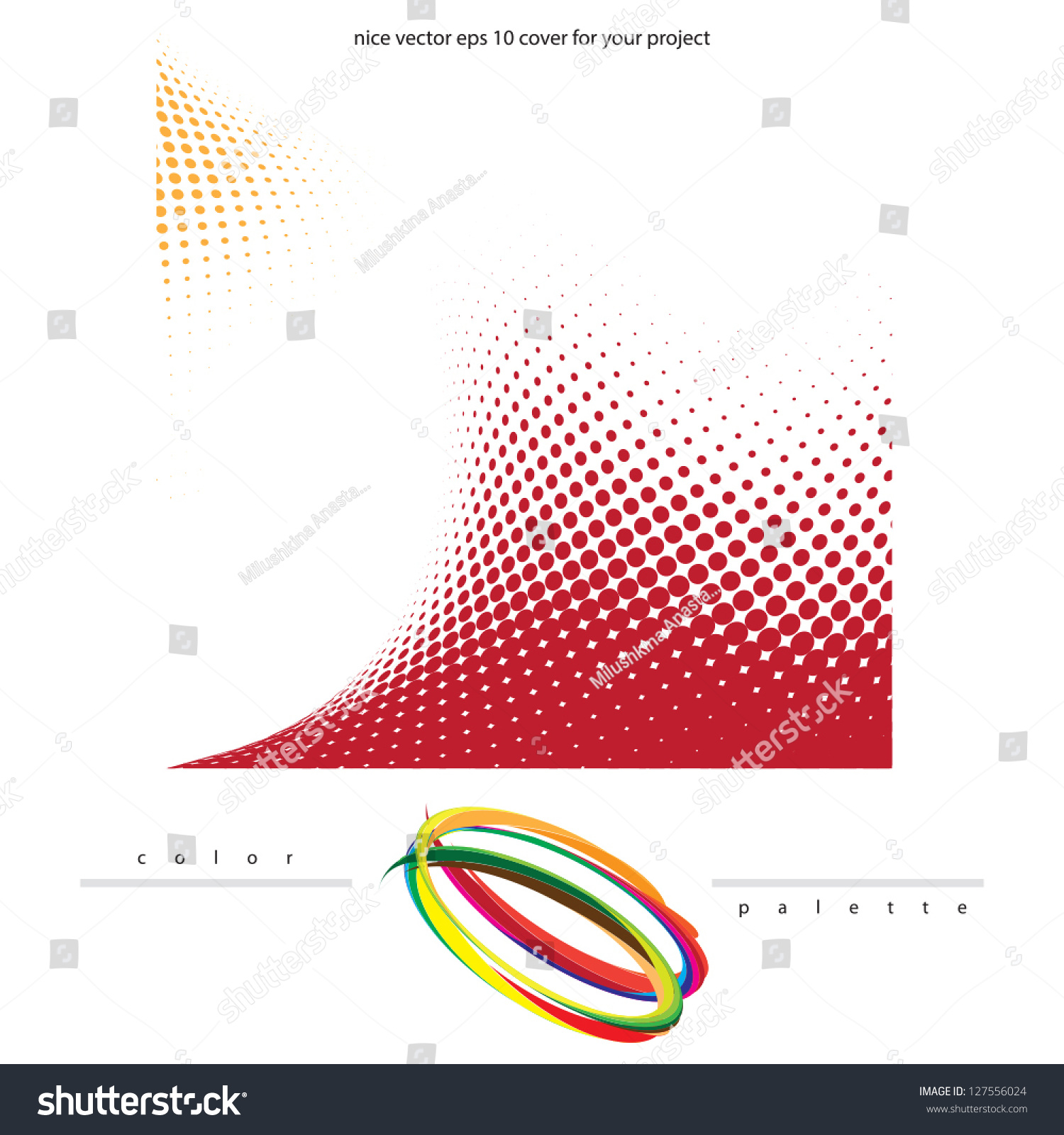 Illustrated Wave Dotted Design Stock Vector (Royalty Free) 127556024 ...