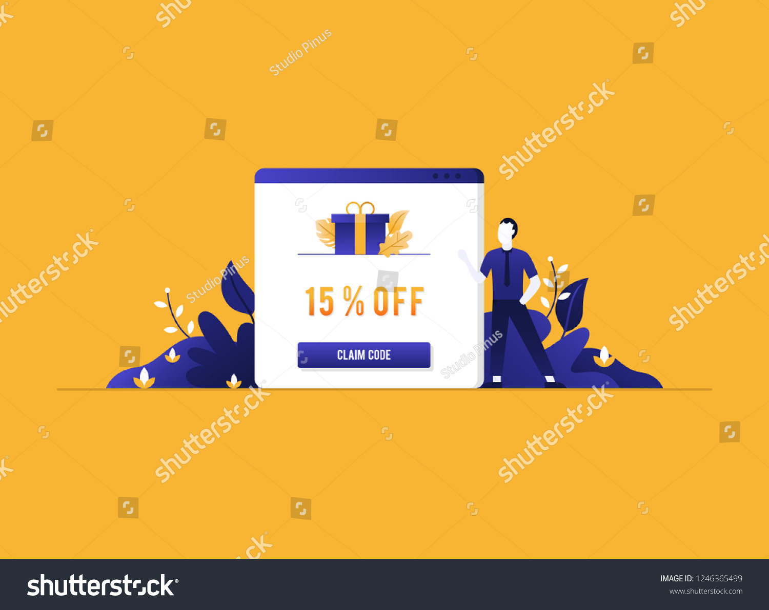 Illustration About Claim Coupon Code Web Stock Vector (Royalty Free ...