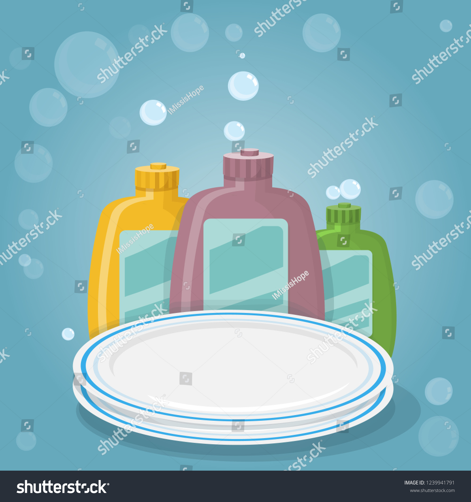 Illustration About Washing Dishes Vector Stock Vector (Royalty Free ...