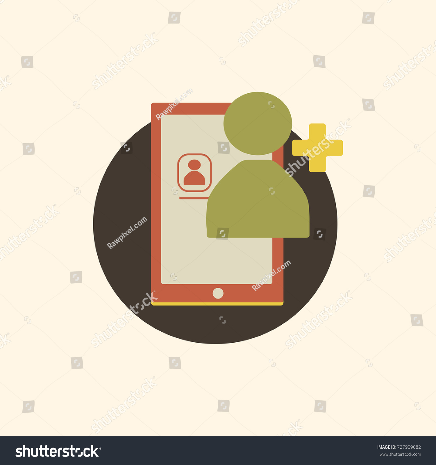 Illustration Add Contact Icon Vector Stock Vector (Royalty Free) 727959082