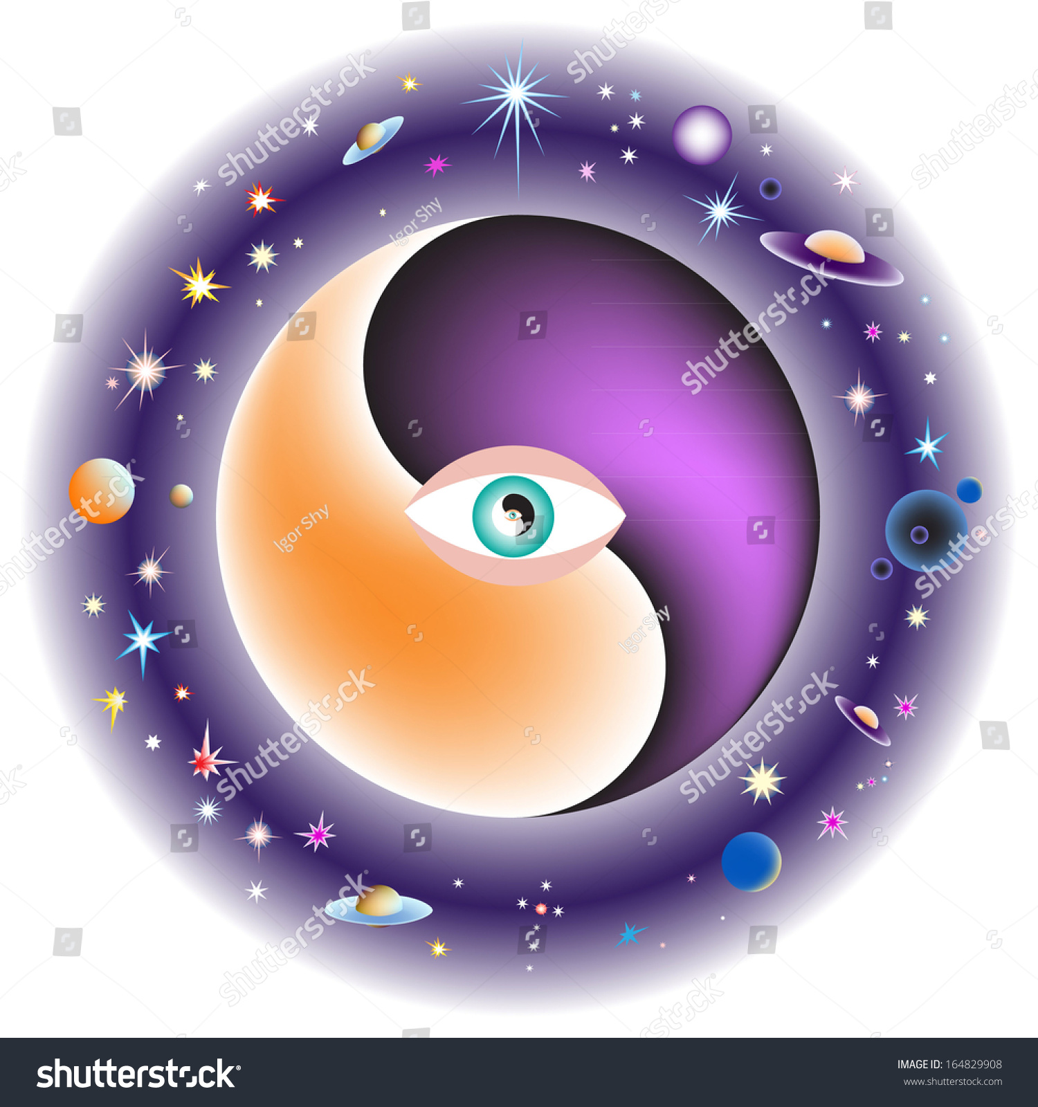 Illustration Allseeing Eye Stock Vector (Royalty Free) 164829908 ...