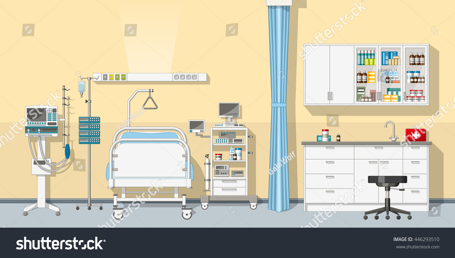 Illustration Intensive Care Unit Stock Vector (Royalty Free) 446293510