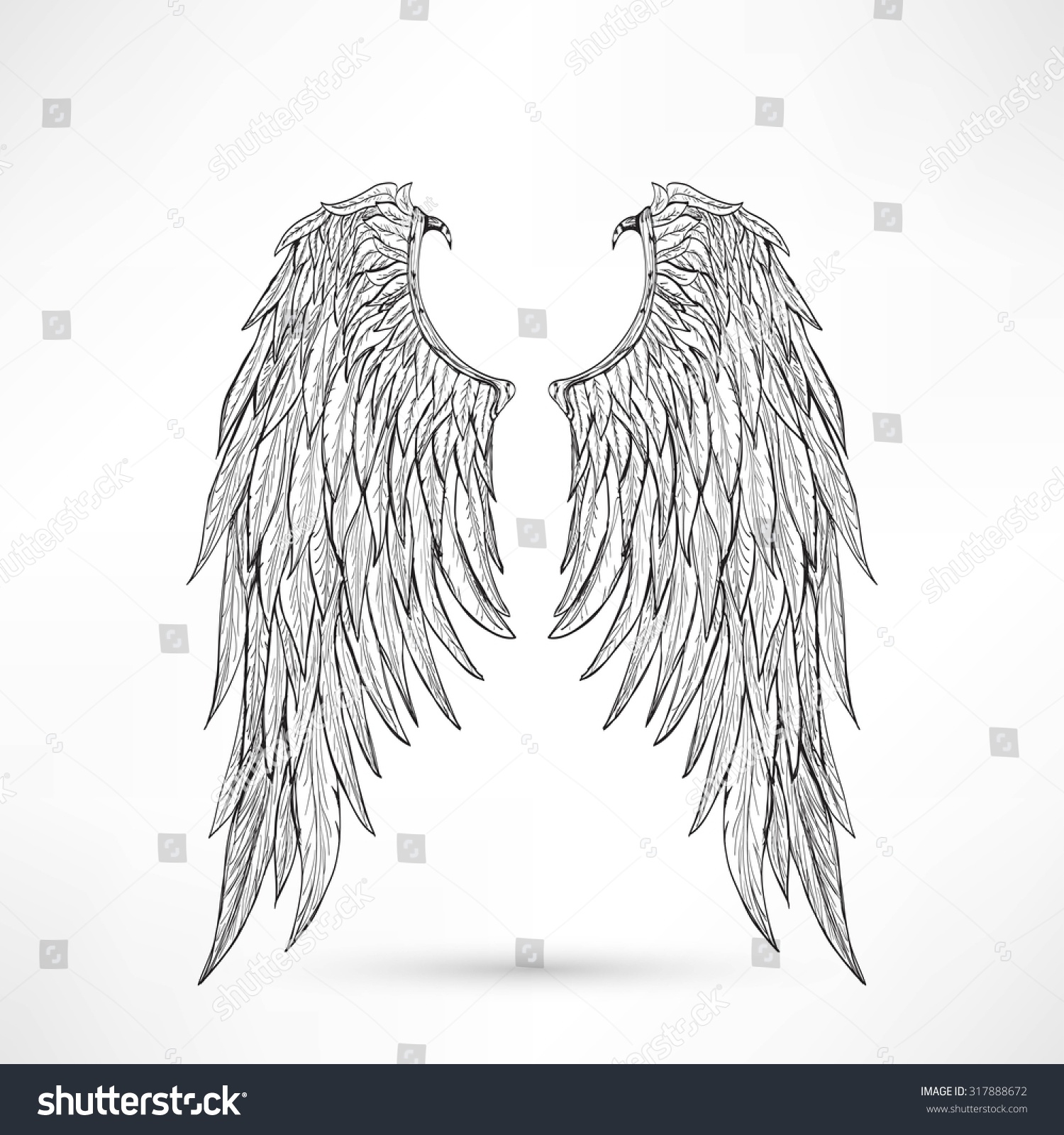 Illustration Angel Wings Stock Vector (Royalty Free) 317888672