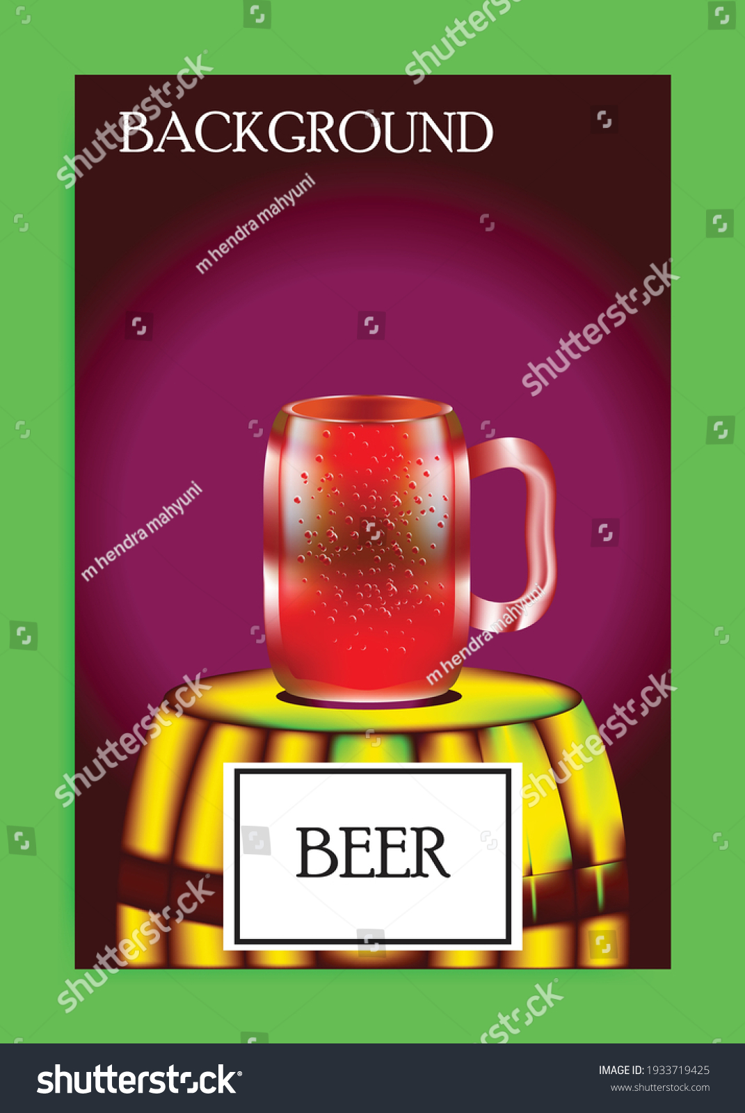 Illustration Beer Background Poster Vector Template Stock Vector ...