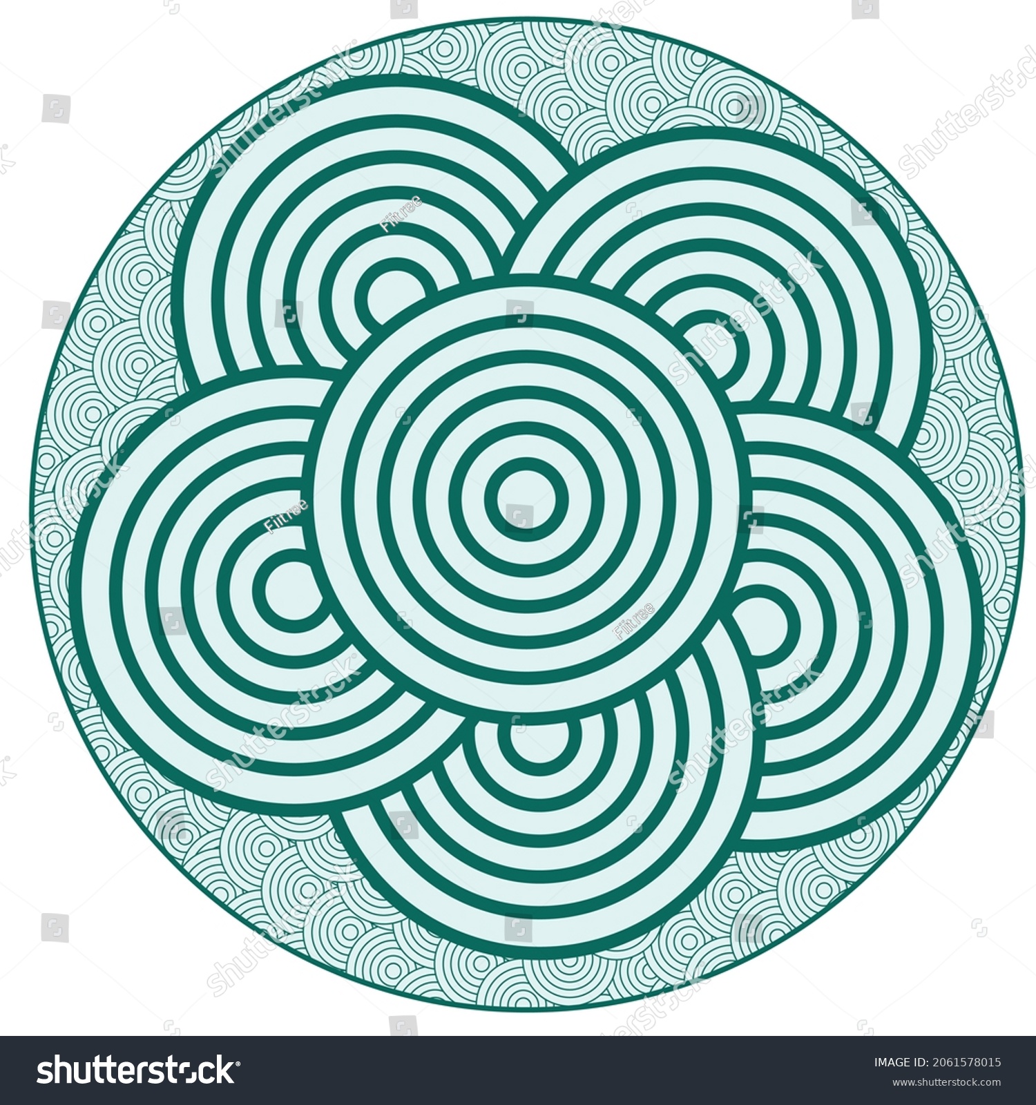 Illustration Circles Pattern On Ocean Background Stock Vector (Royalty ...