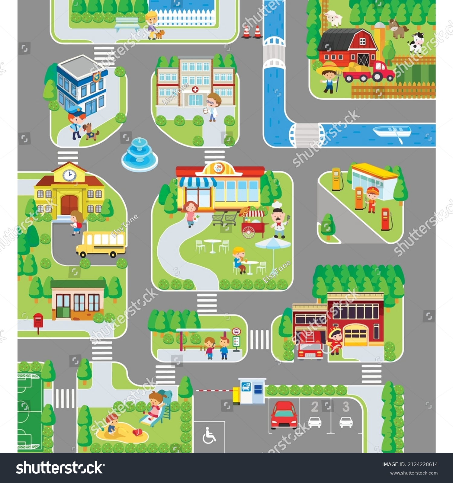 mapa de ciudad de ilustración en: vector de stock (libre de regalías ...