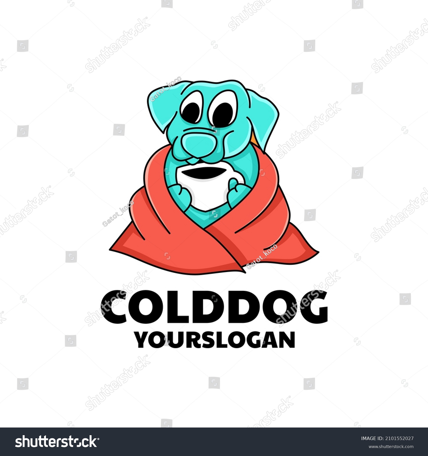 Illustration Cold Dog Logo Design Vector Stock Vector (Royalty Free ...