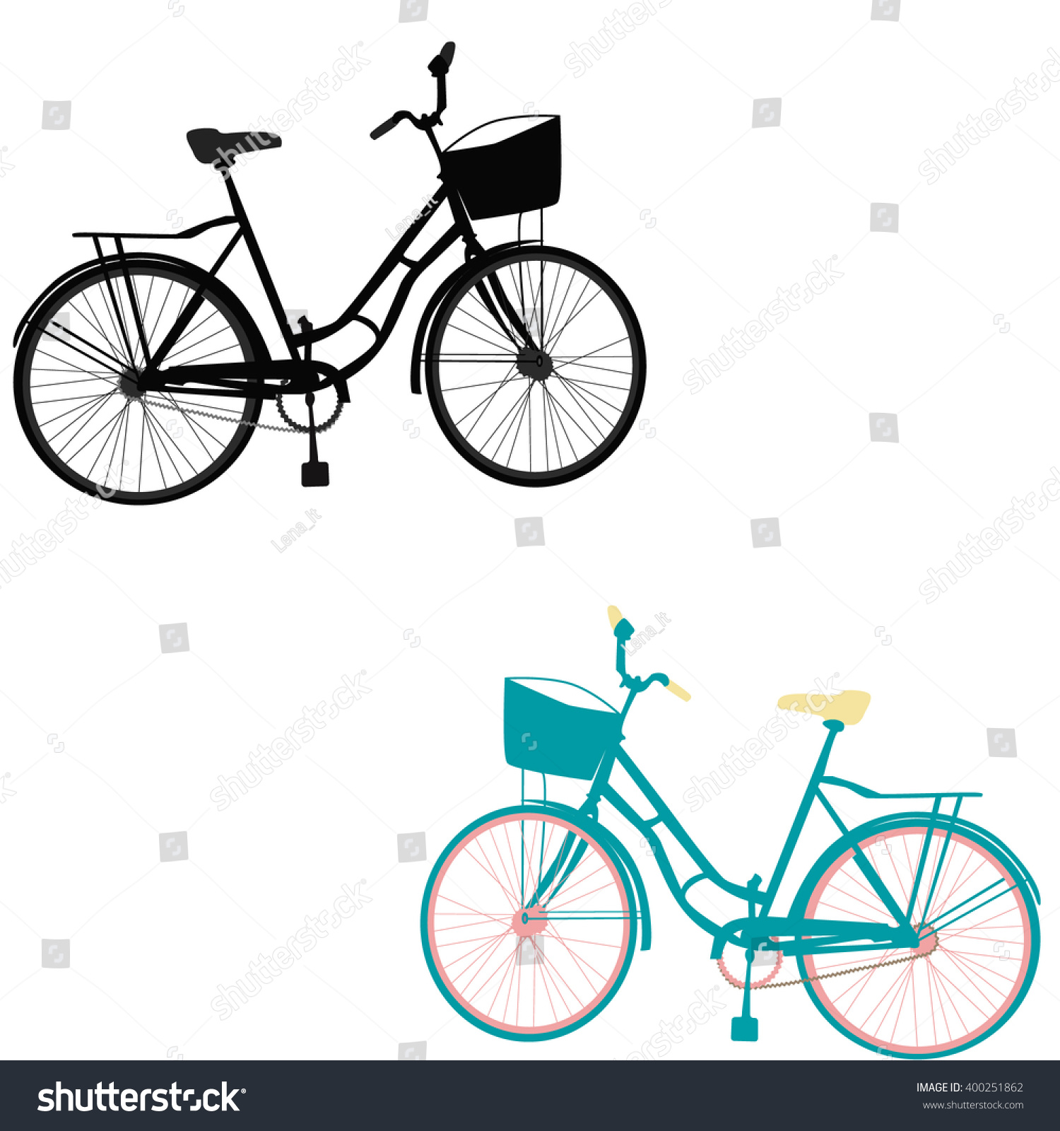 Illustration Contour Bicycle Vector: vector de stock (libre de regalías ...
