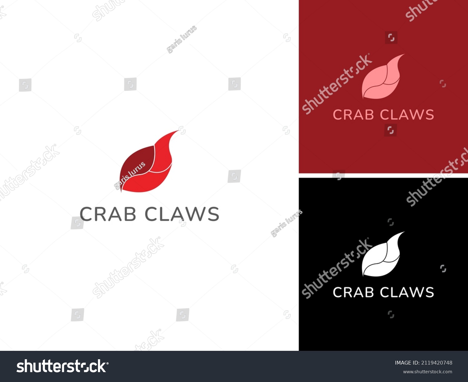 Illustration Crab Claws Simple Logo Design Stock Vector (Royalty Free ...