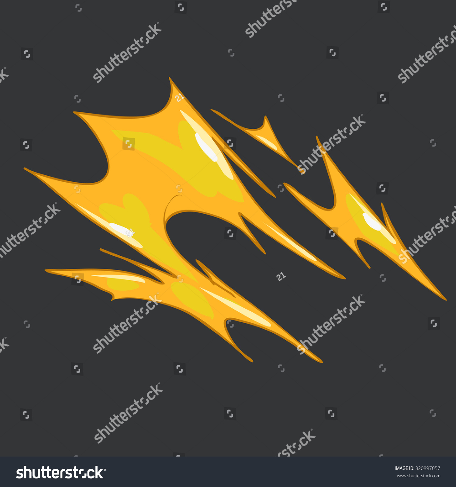 Illustration 2d Thunder Stock Vector (Royalty Free) 320897057