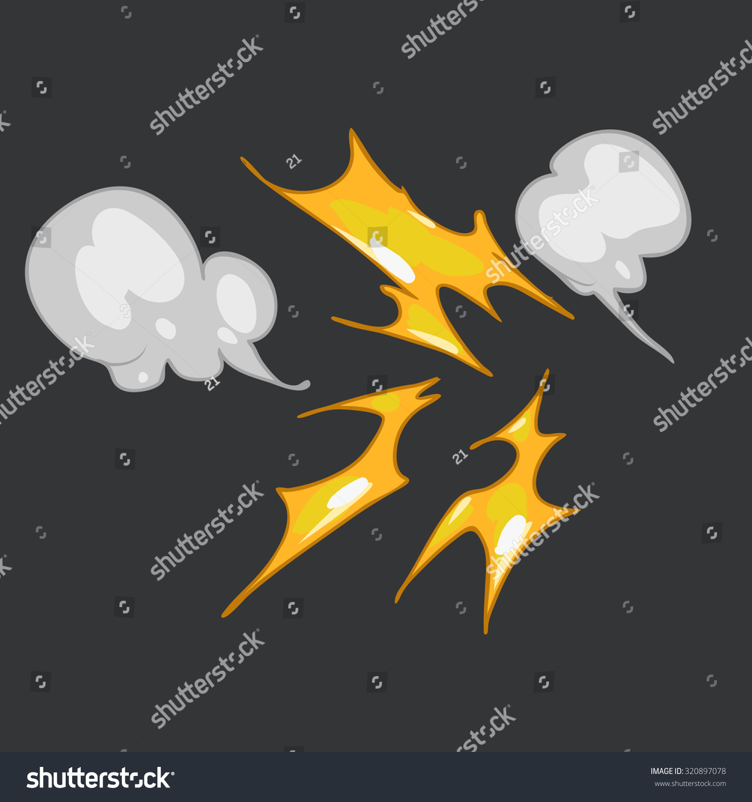 Illustration 2d Thunder: เวกเตอร์สต็อก (ปลอดค่าลิขสิทธิ์) 320897078 ...
