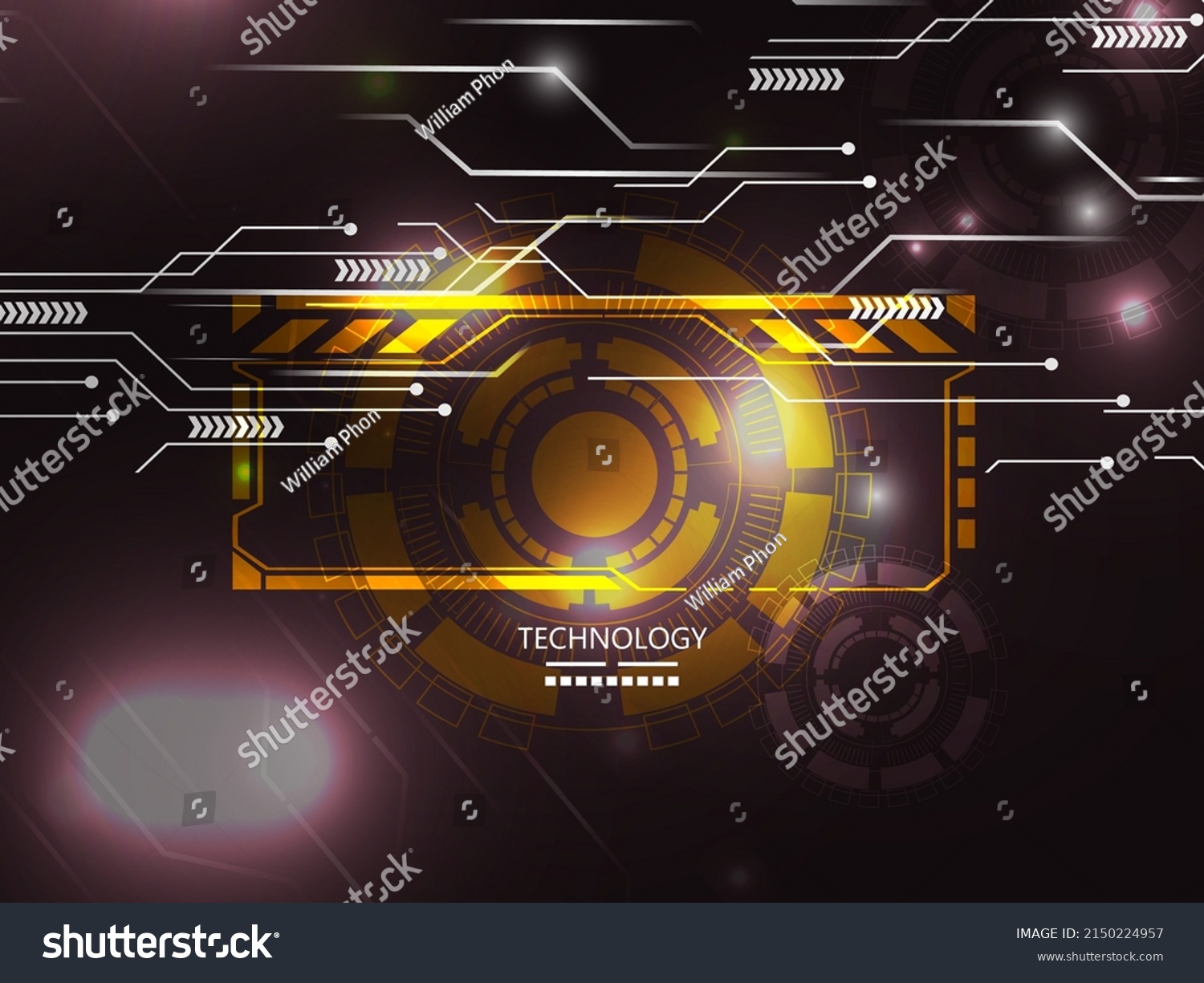 Illustration Digital Hud Gui Ui Binary Stock Vector (Royalty Free ...